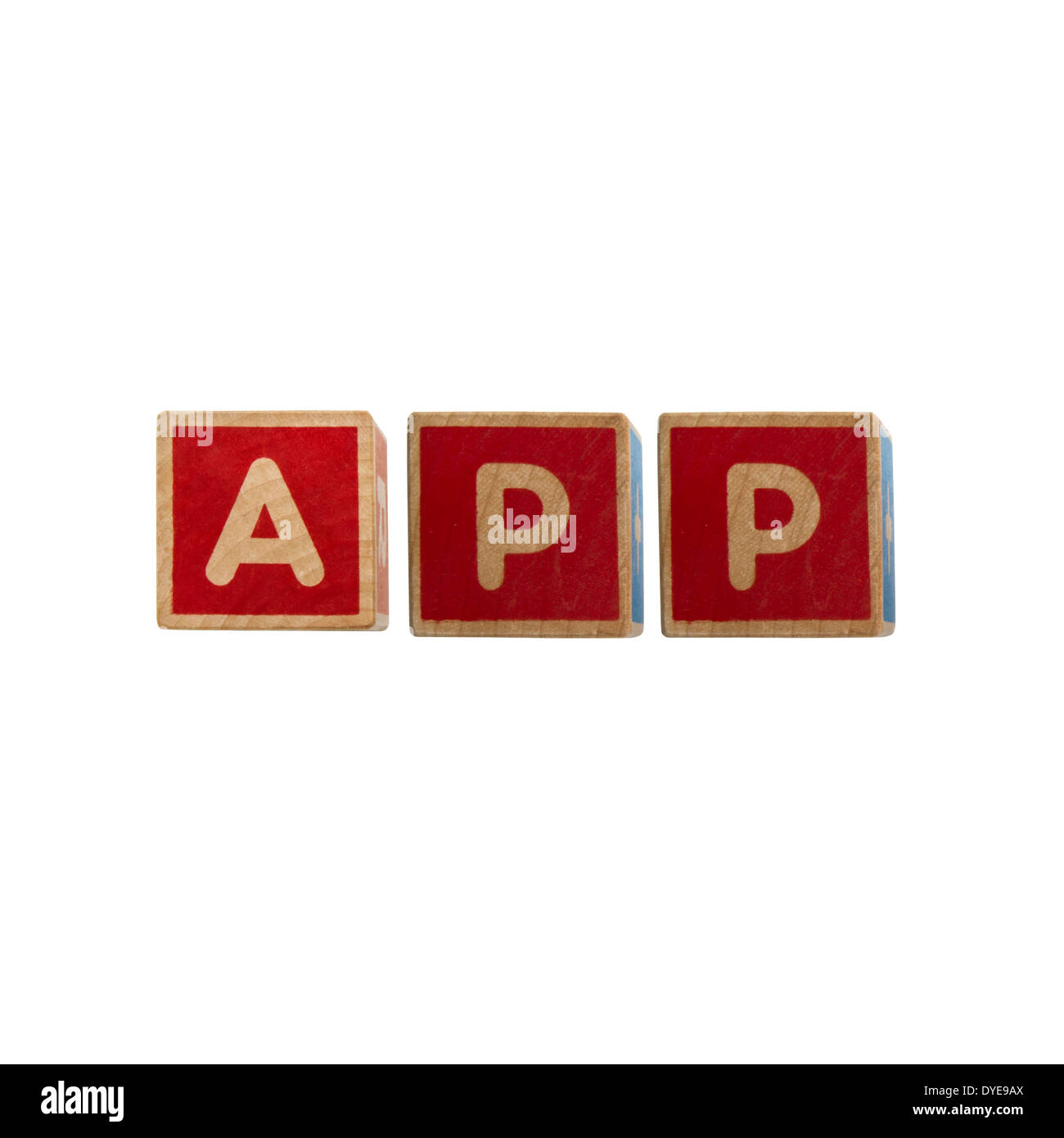 Alphabet blocks APP isolated on white background Stock Photo - Alamy