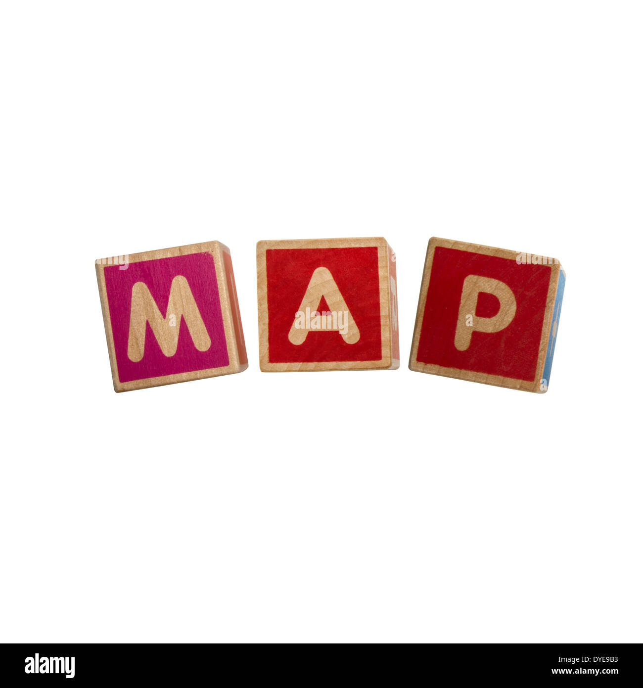 Alphabet blocks MAP isolated on white background Stock Photo - Alamy