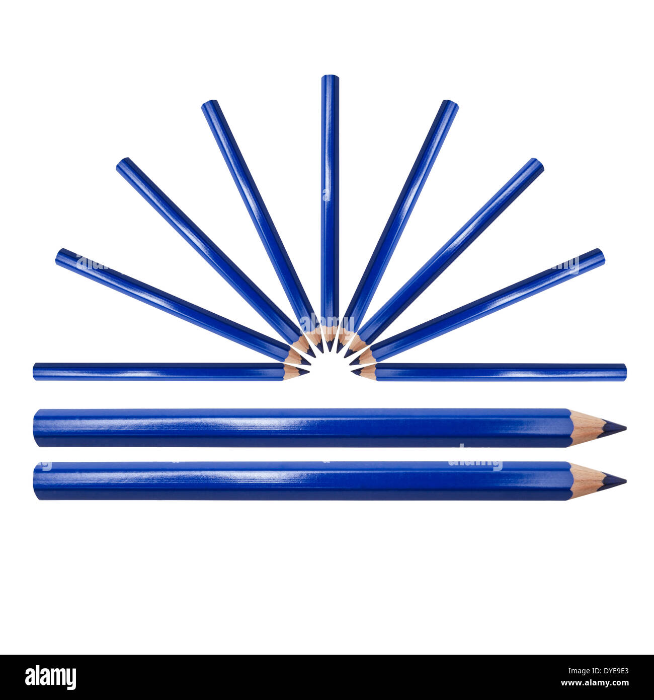 Blue color pencil isolated on white background Stock Photo - Alamy