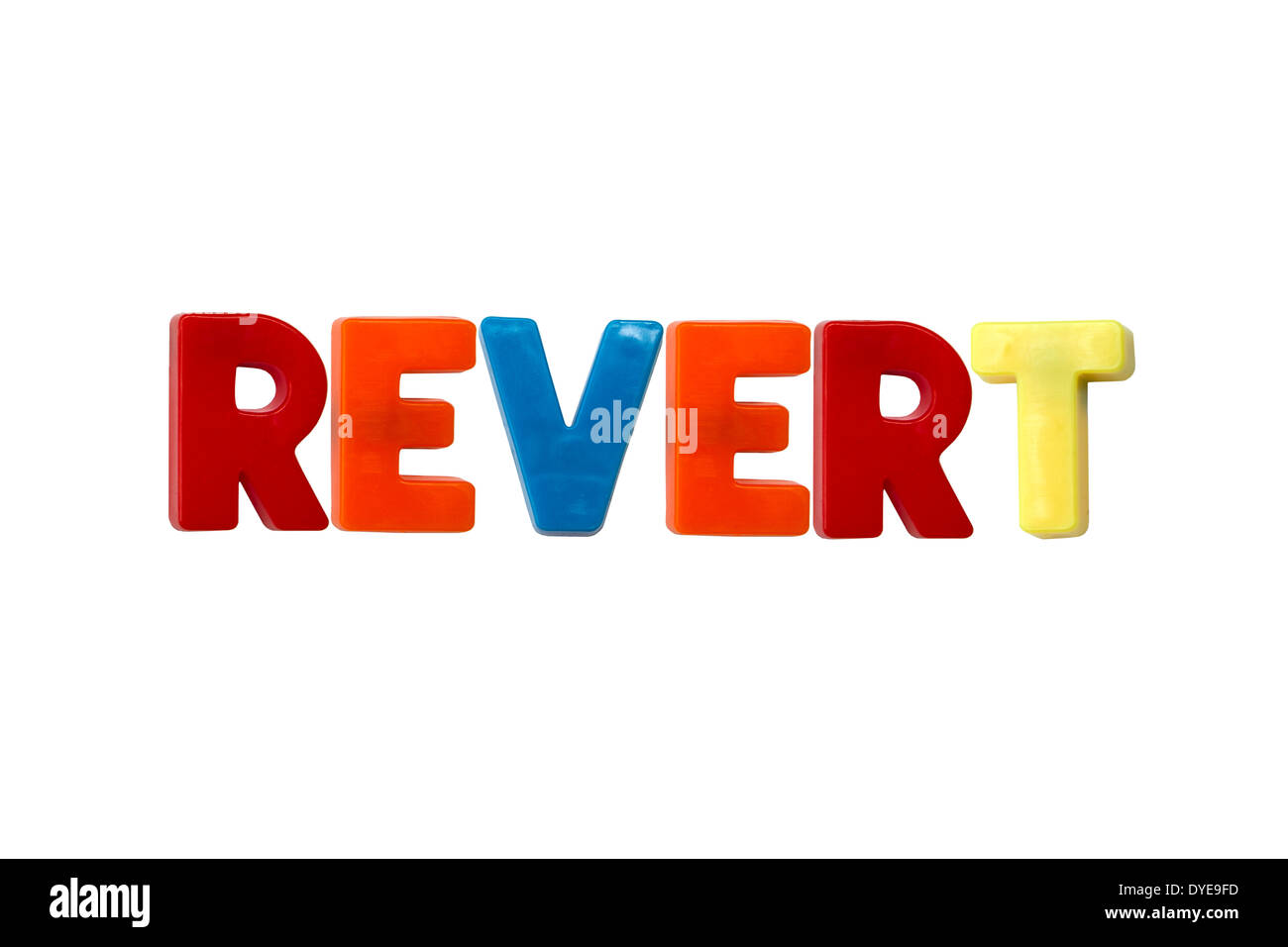Letter magnets REVERT isolated on white Stock Photo - Alamy