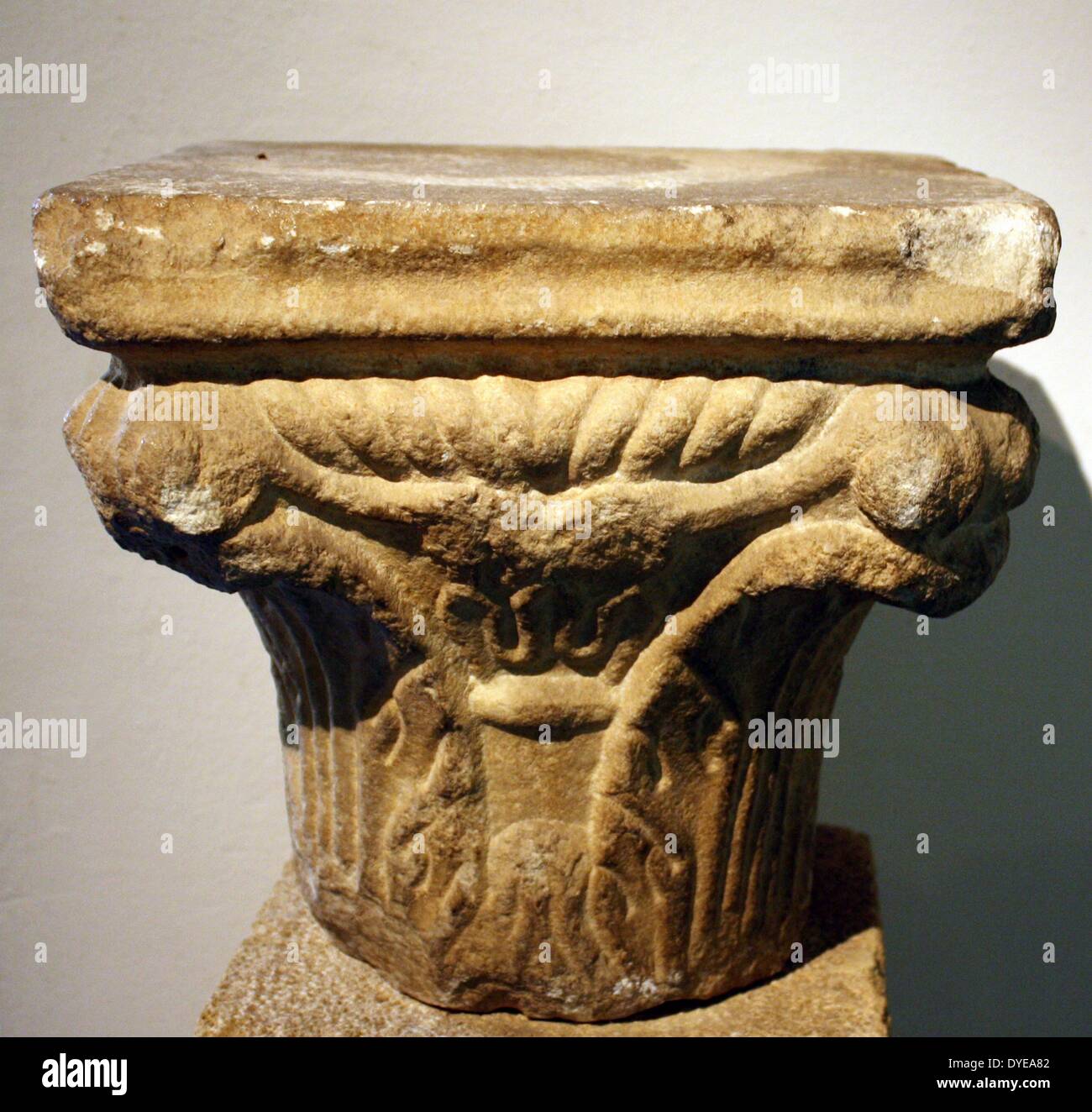 Marble piece in capital corinthian style unknown origin barcelona hi ...
