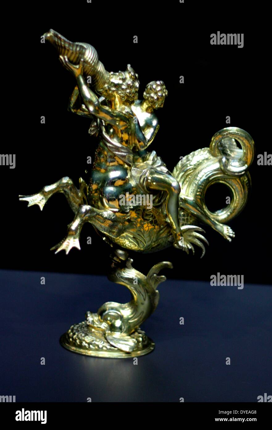 Ewer in the shape of a triton and a nereid. Johannes Lencher (c. 1573 ...