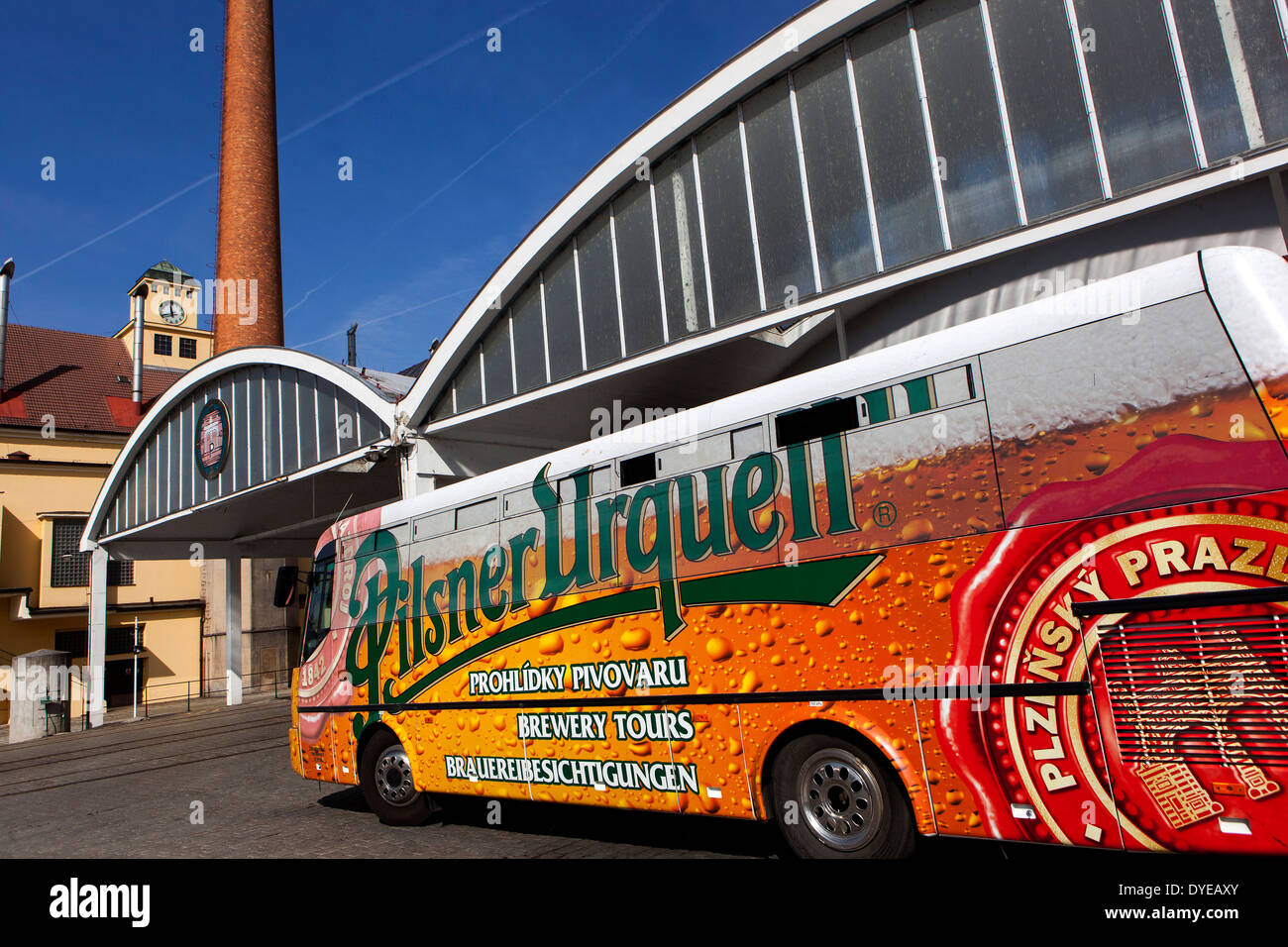 Pilsner Urquell Brewery courtyard, Plzen Czech Republic Stock Photo - Alamy