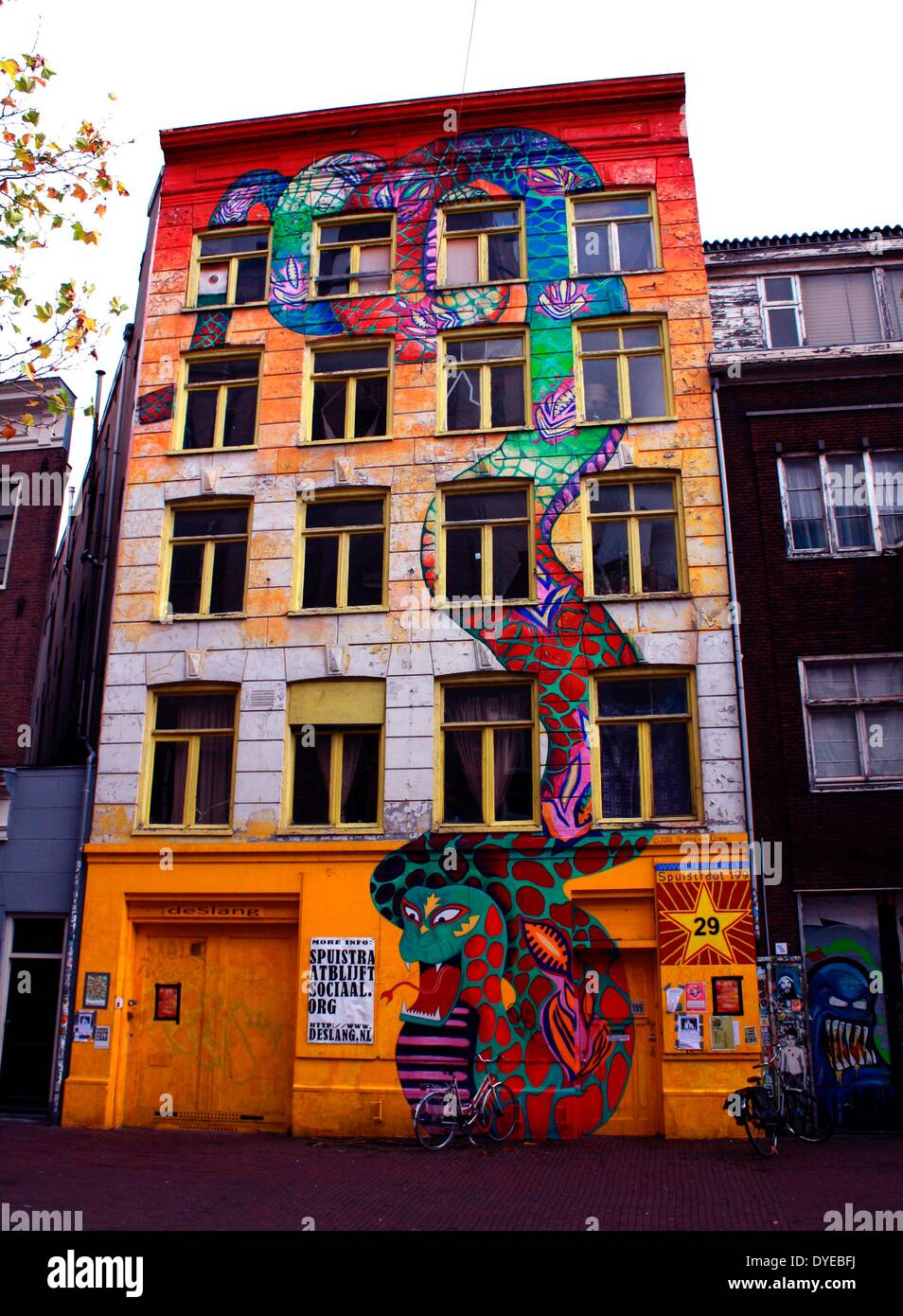 Graffiti covering the front of five building in amsterdam hi-res stock ...