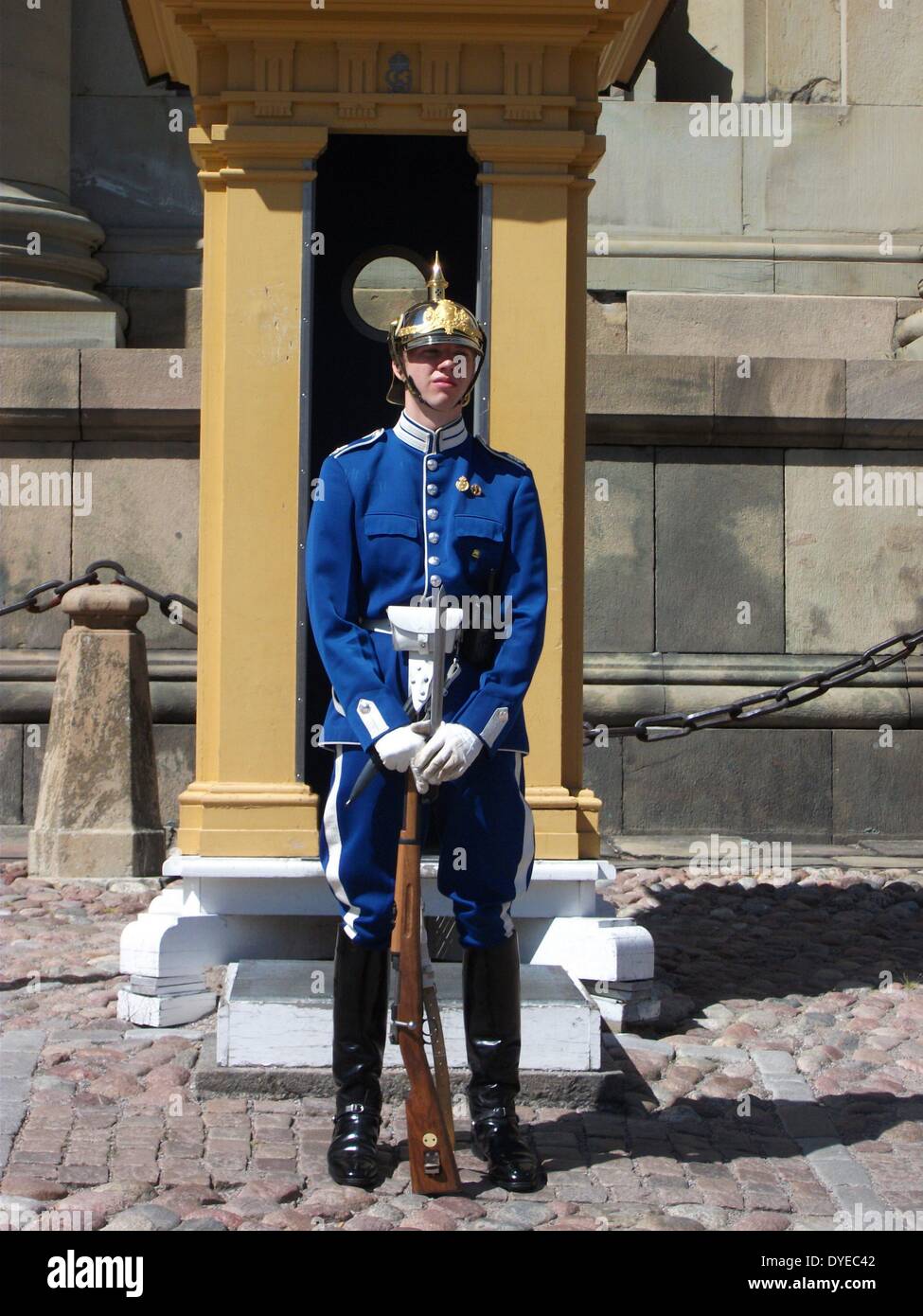 A military honour guard on parade at the Royal Palace in the city of ...