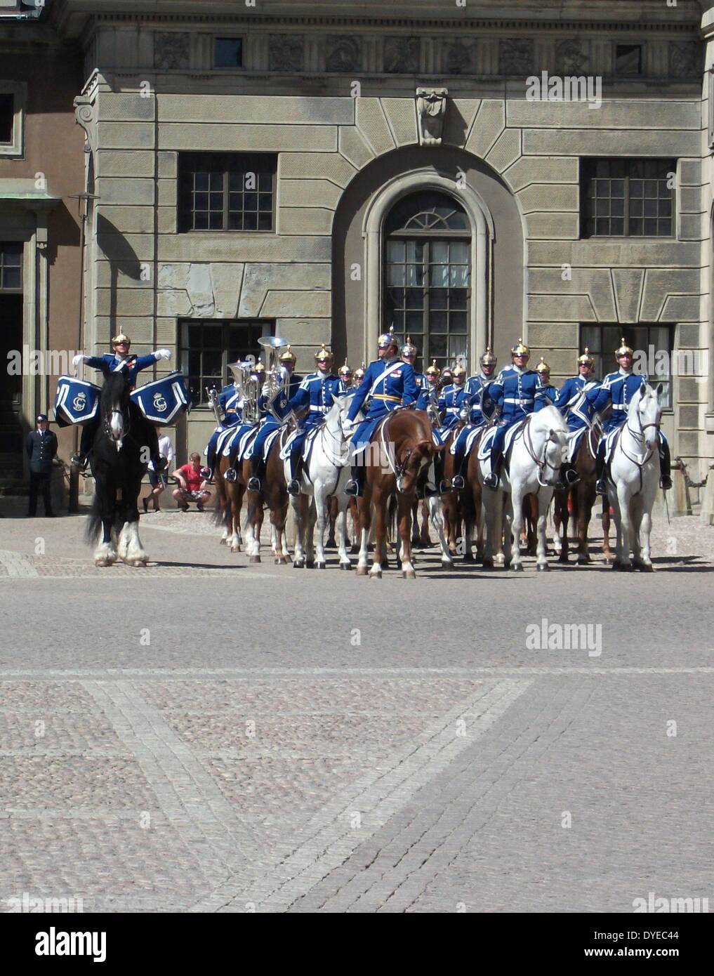 A military honour guard on parade at the Royal Palace in the city of ...