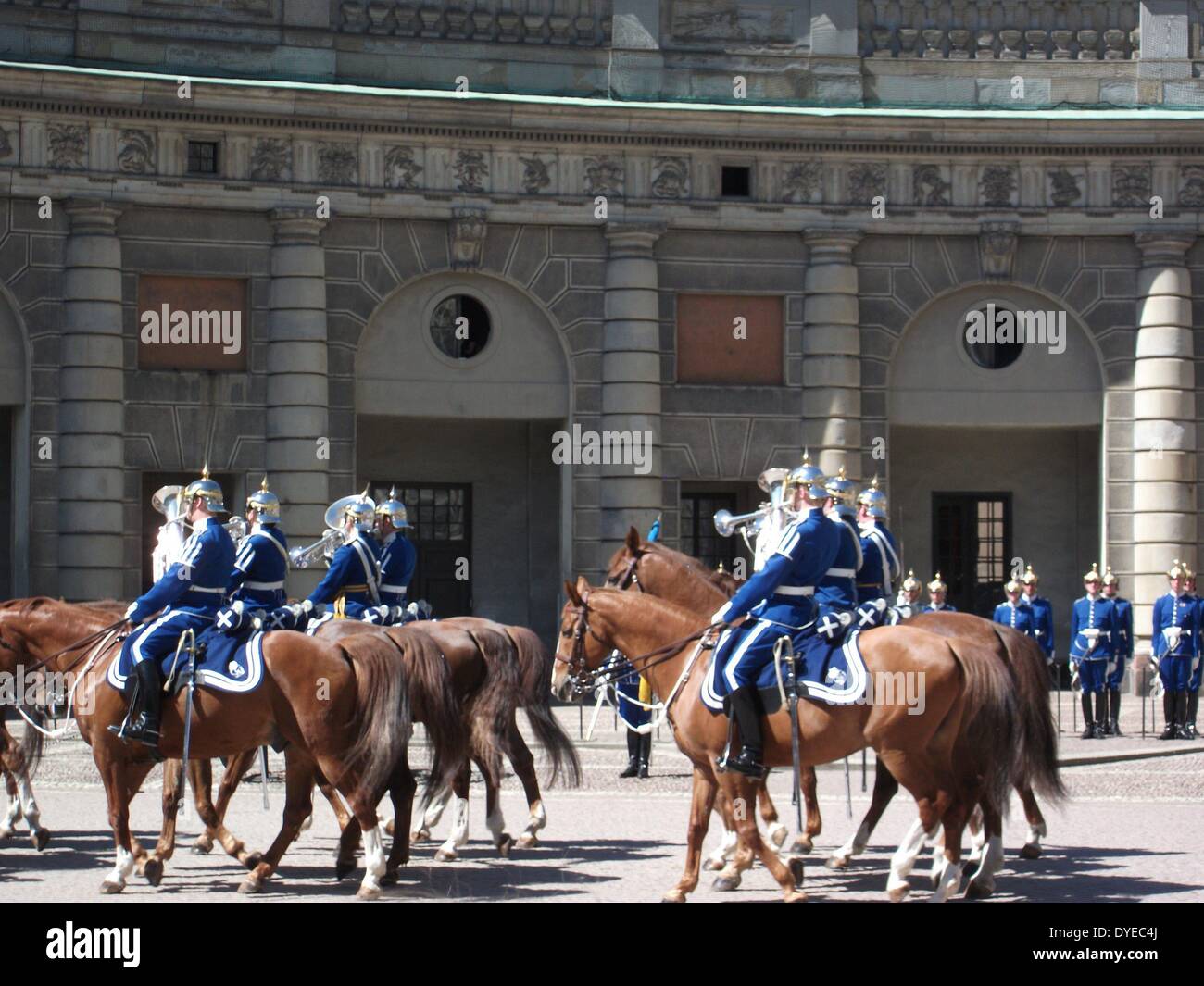 A military honour guard on parade at the Royal Palace in the city of ...