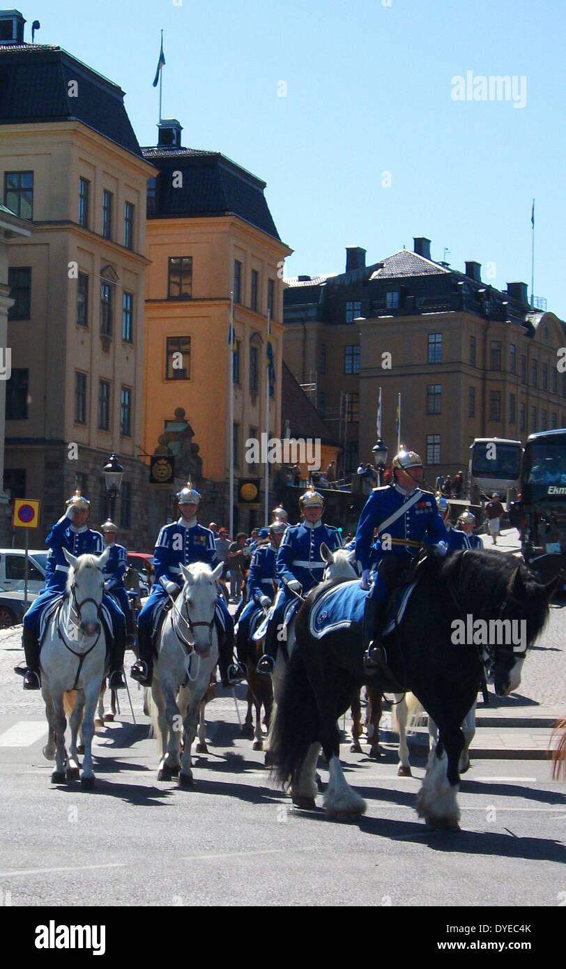 A military honour guard on parade at the Royal Palace in the city of ...