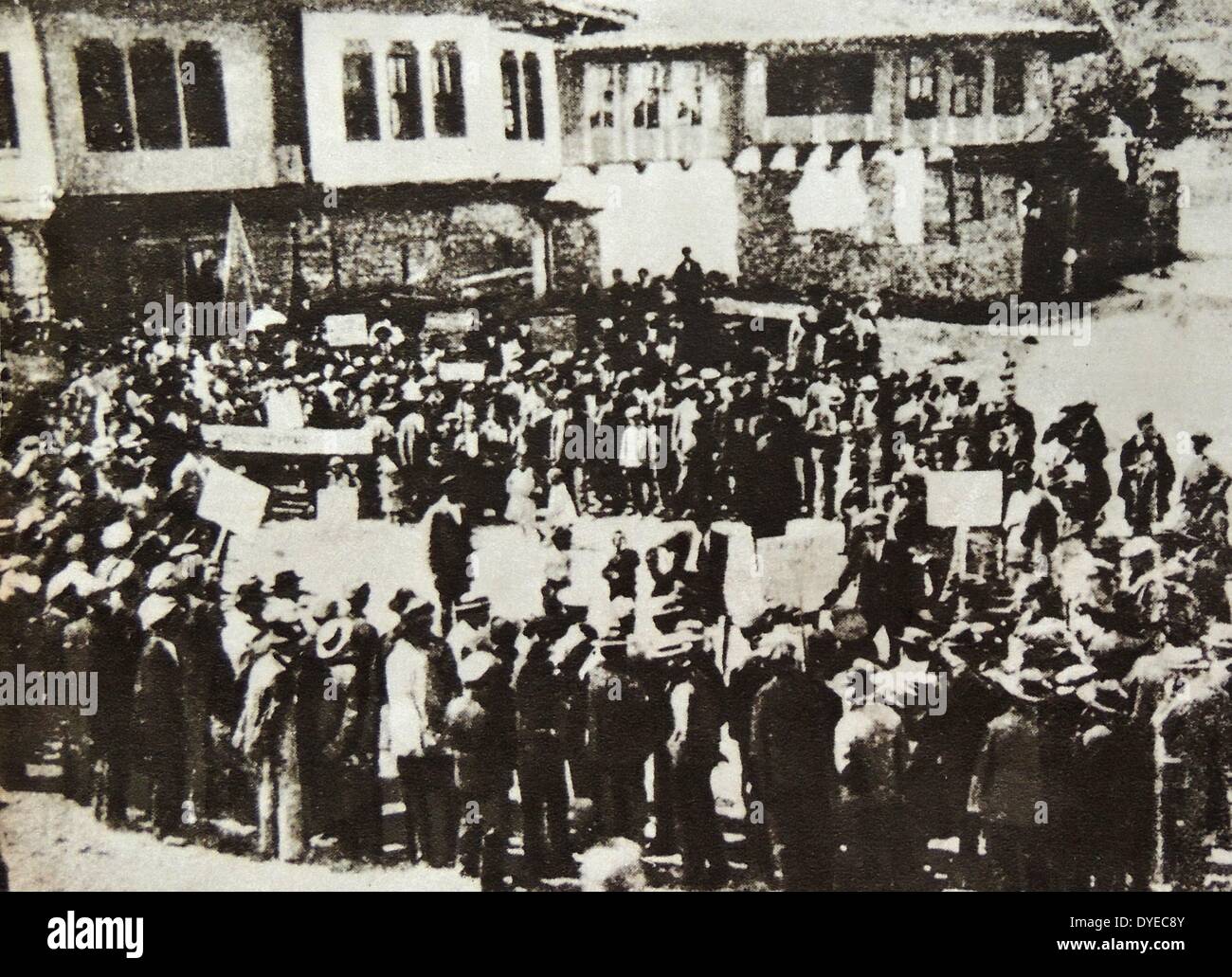 Anti-war meeting in Harmanli. Dated 1917 Stock Photo - Alamy