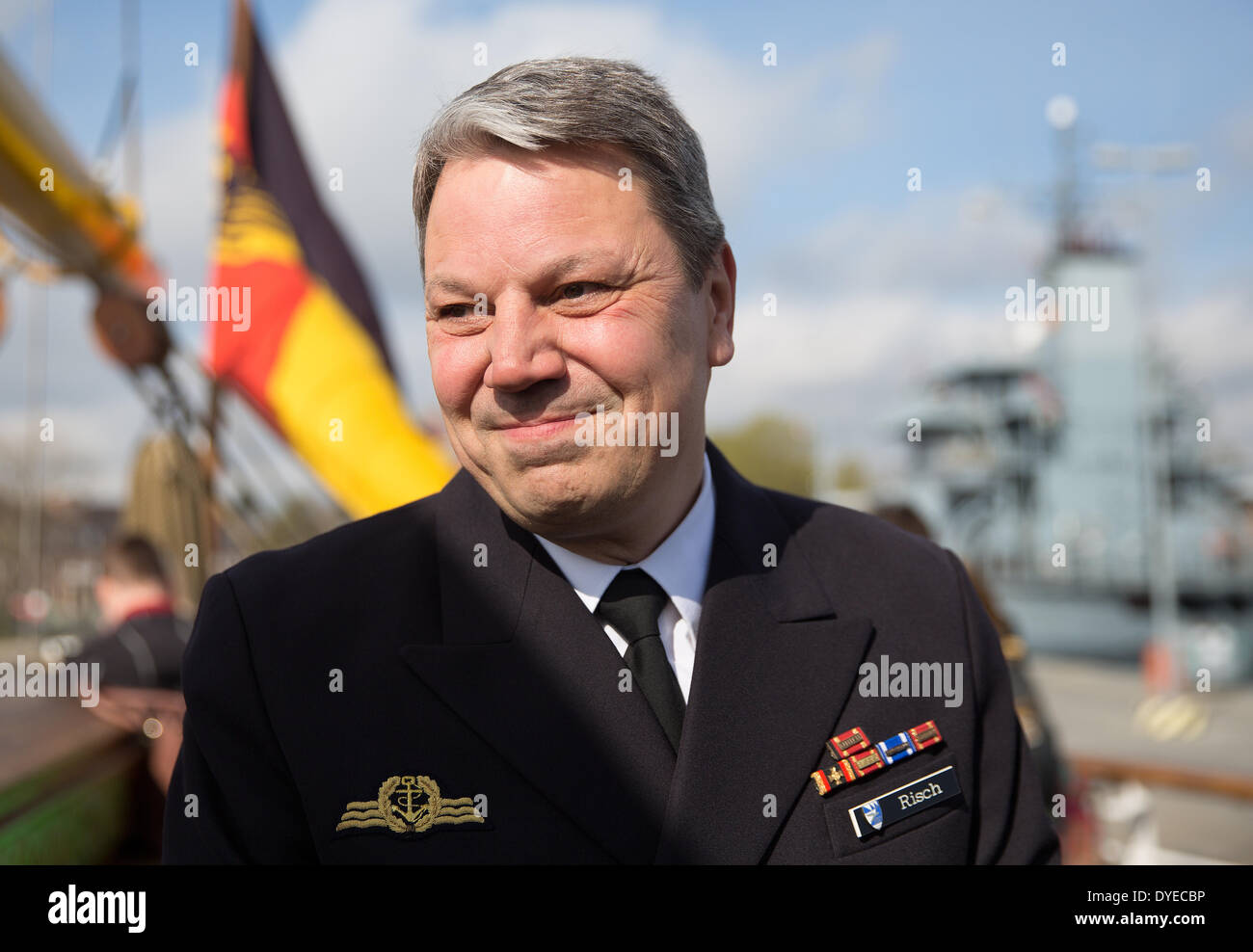 Kiel, Germany. 12th Apr, 2014. The commander of the German Navy ...