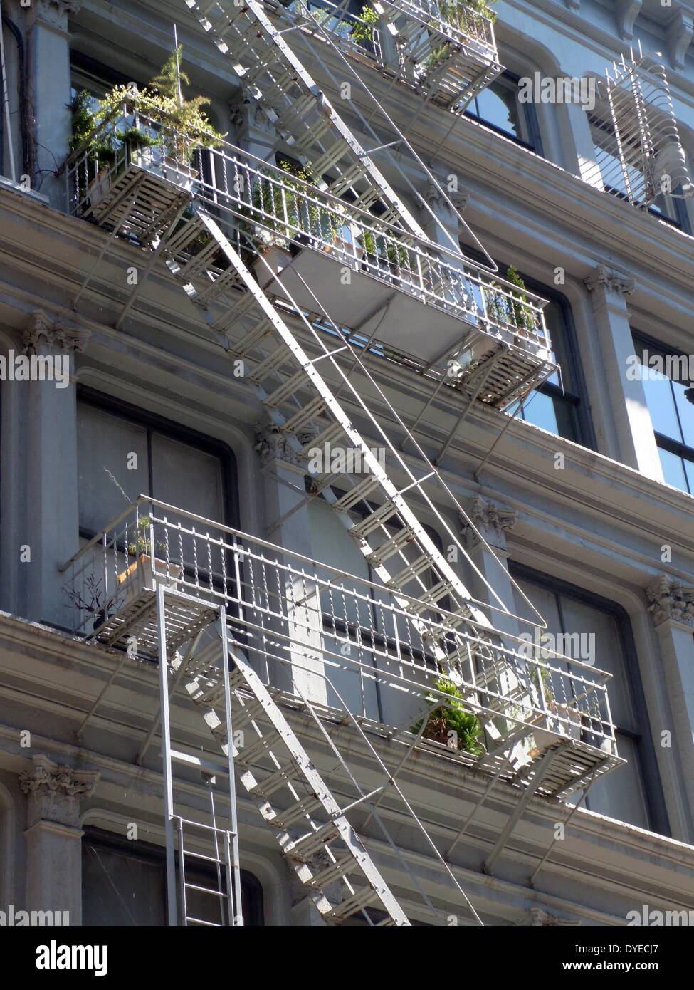 New York City tenement buildings in midtown New York. A mixture of ...