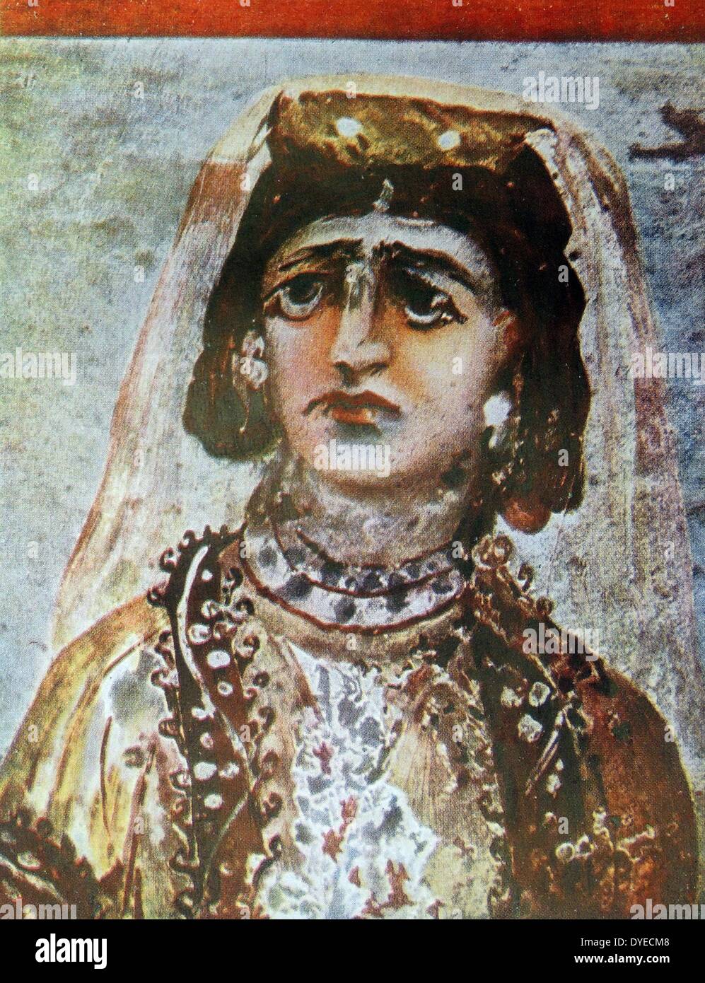 Ornate Fresco of the Catacombs of Domitilla, Rome. Named after Saint ...