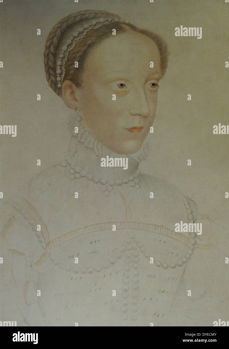 Portrait of Queen Mary Stuart, also known as, Mary, Queen of Scots ...
