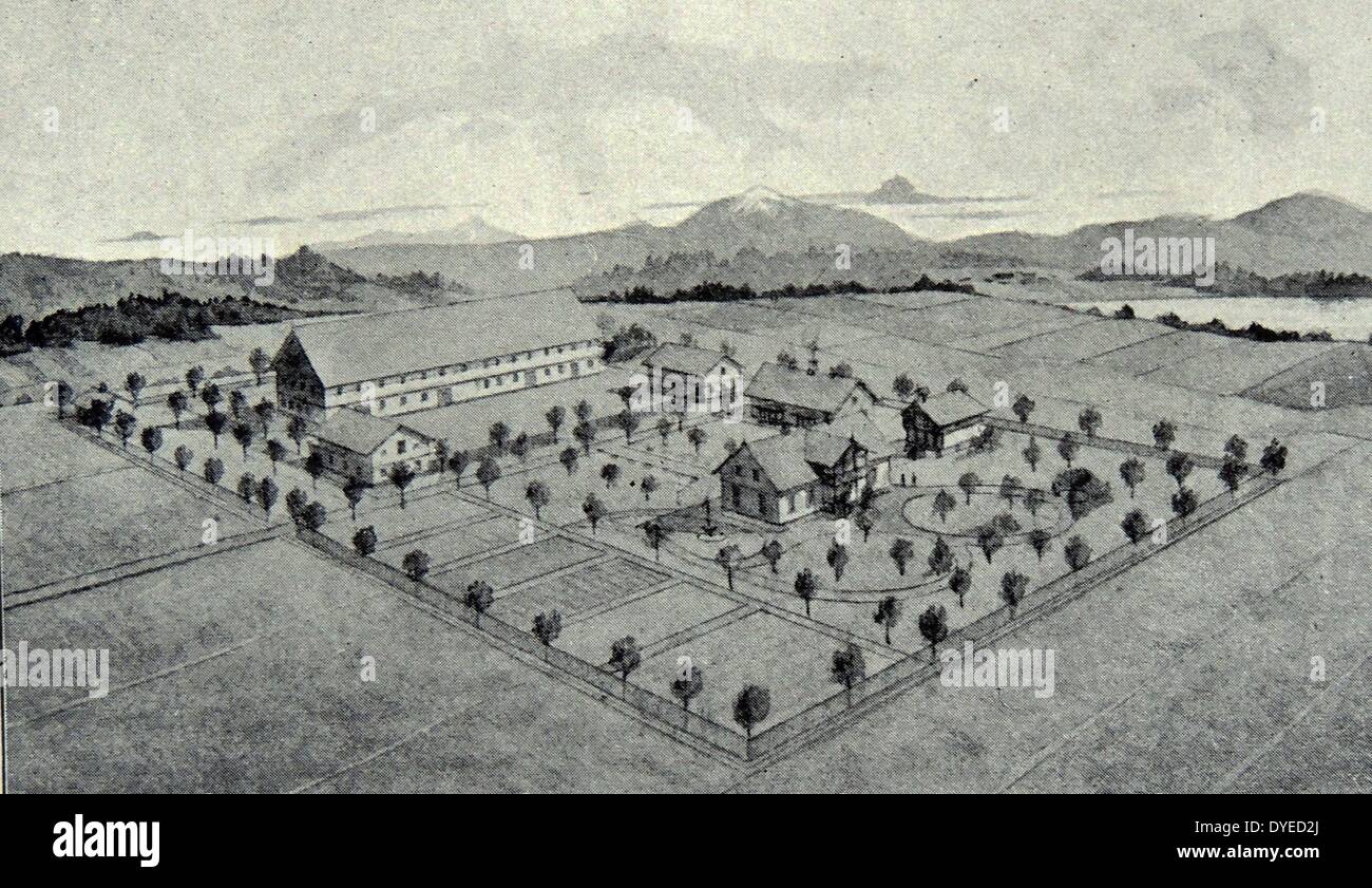 Plan farm buildings agriculture birds eye view norwegian norway ...