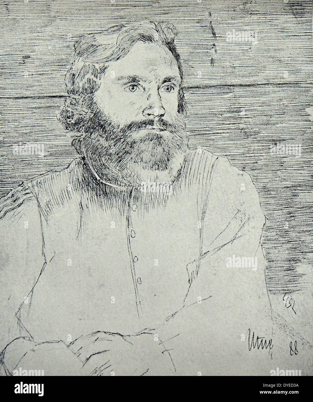 Framer from Utne. Drawing by Norwegian artist Eilif Peterssen (1852 ...
