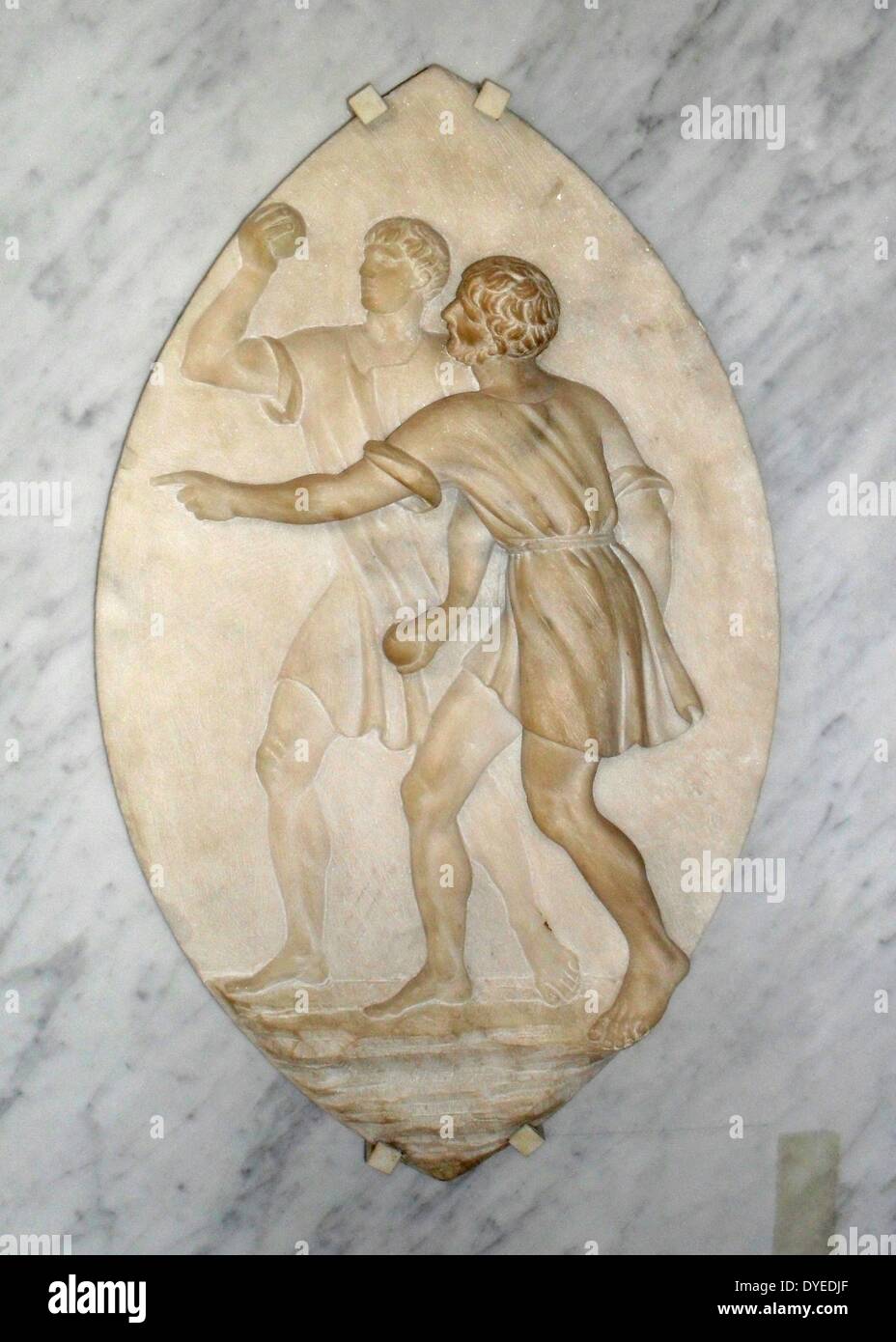Marble Relief at the base of the Borghese Gladiator Statue 100 B.C ...