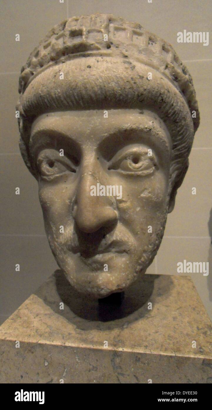 Marble Head of Emperor Theodosius II 450 A.D Stock Photo - Alamy