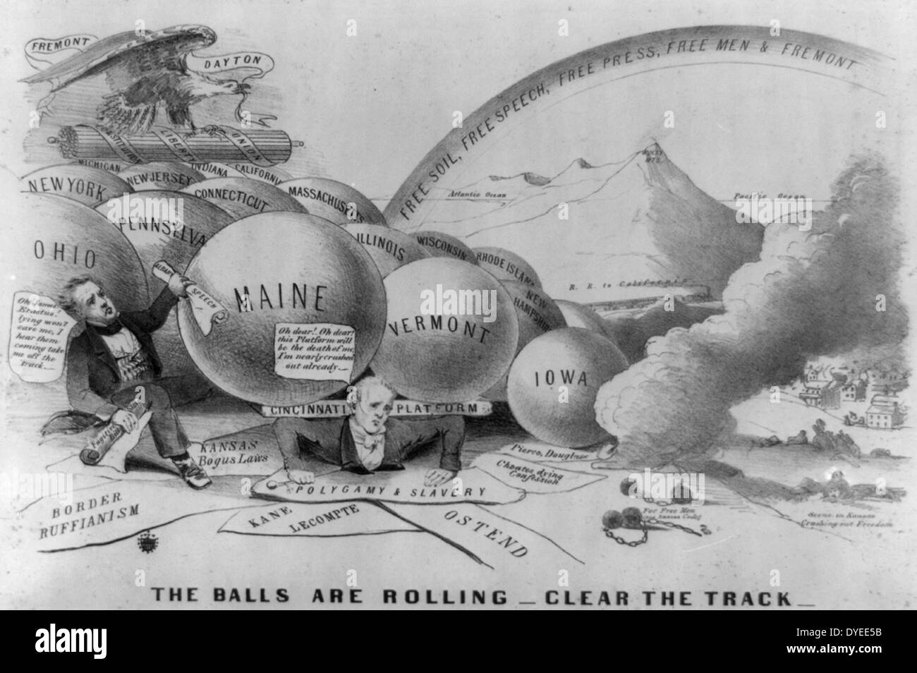 Nathaniel currier balls america politics satire illustration metaphor ...