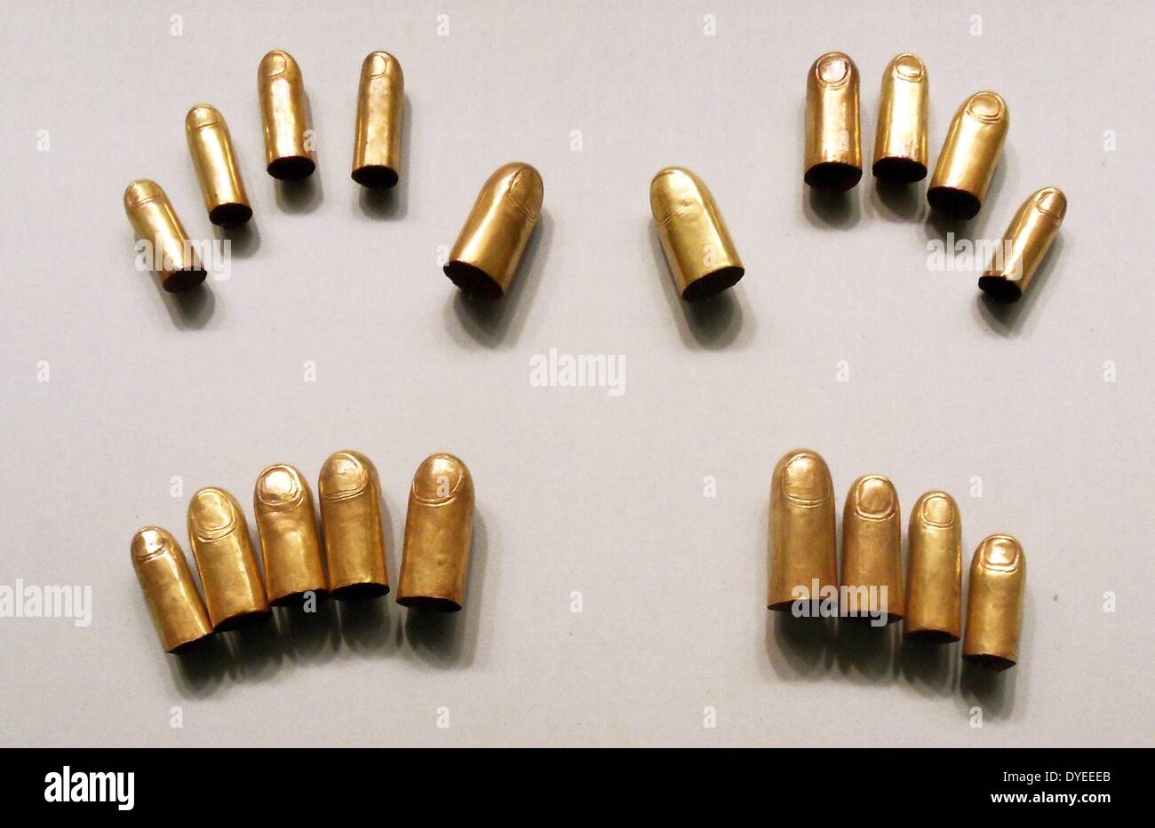 Gold Finger and Toe Stalls 1457 B.C. Standard element of a royal burial ...