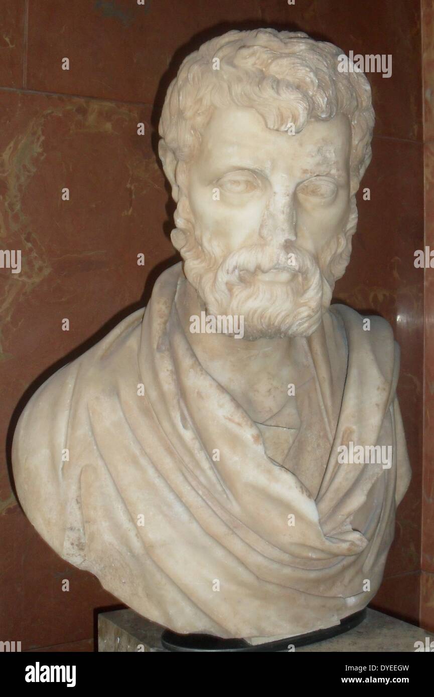 Marble Bust of The orator and philosopher Herodes Atticus 161 A.D Stock ...