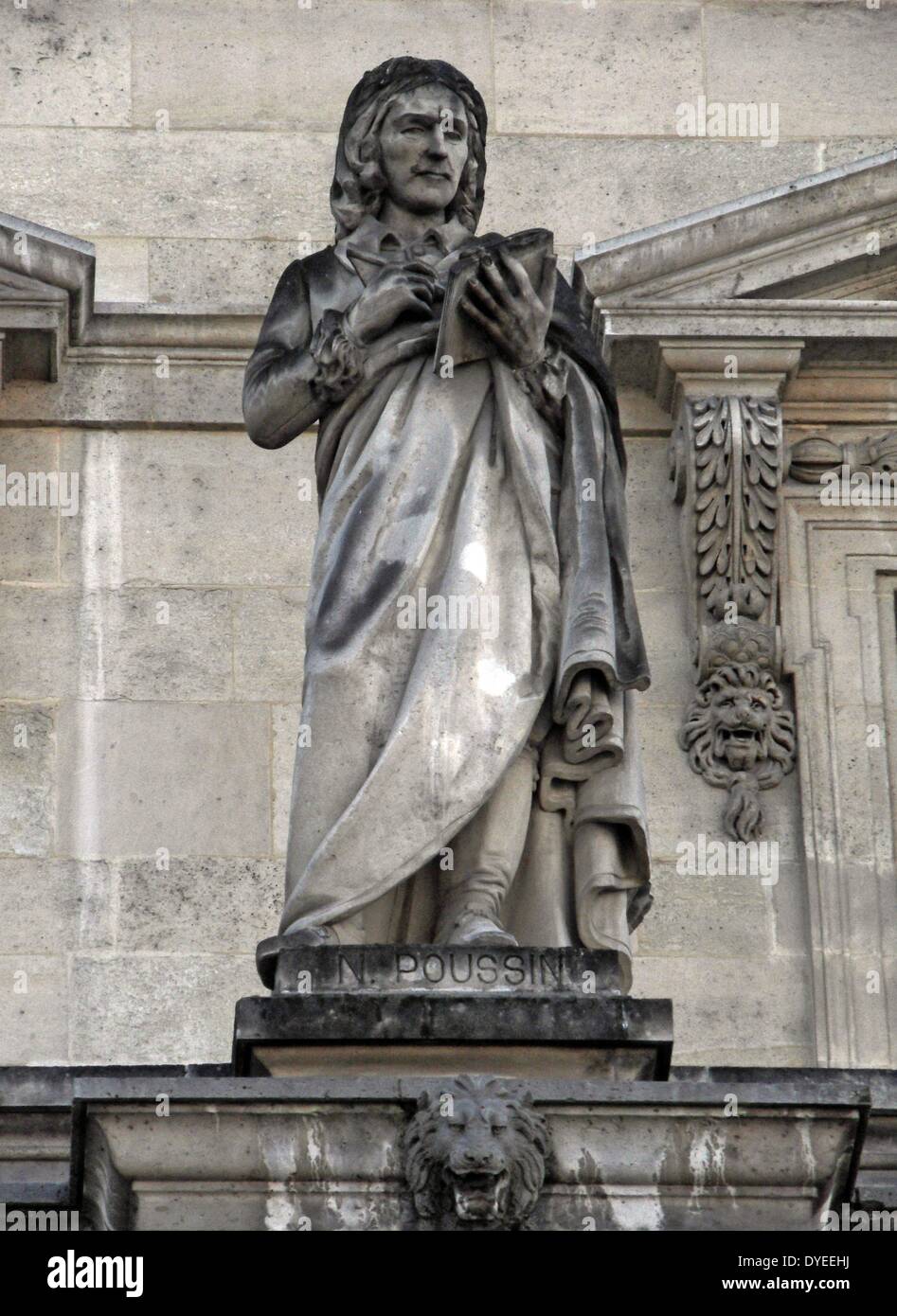Statues embellishing the Louvre Museum, Nicolas Poussin 2013. French ...
