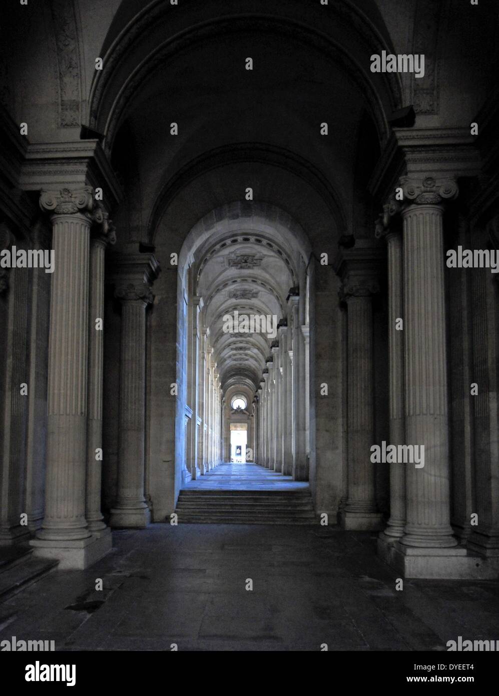 Passage louvre museum architecture columns arches design hi-res stock ...