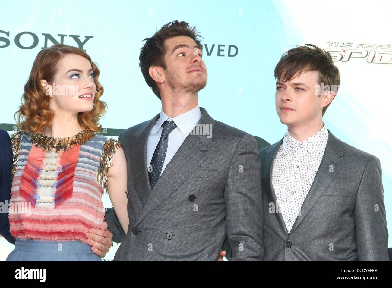 Berlin, Germany. 15th Apr, 2014. Andrew Garfield, Emma Stone, Dane ...