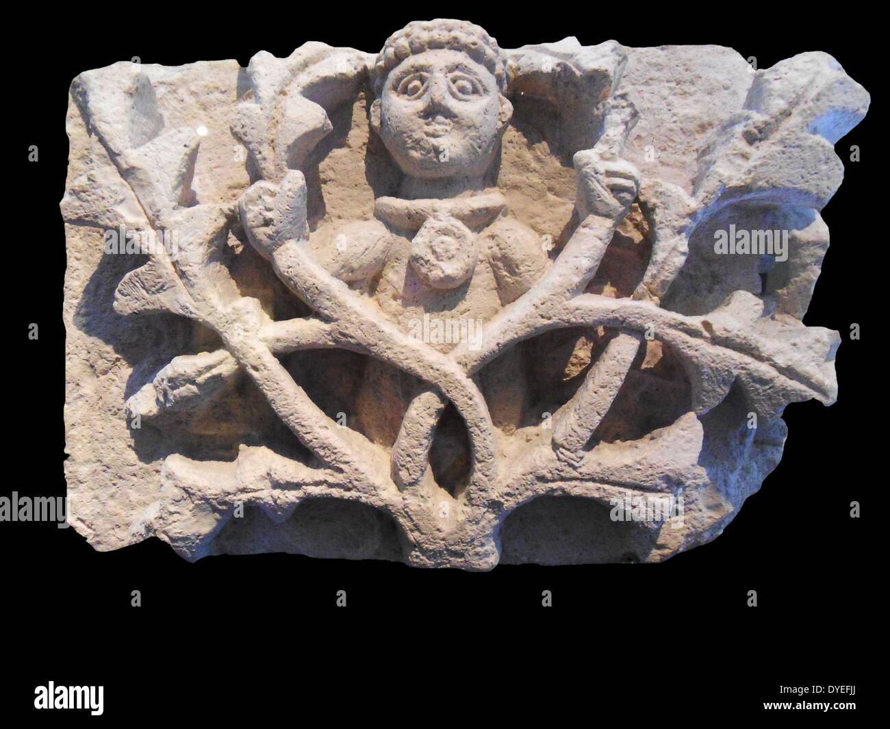 Carved Relief Showing Boy with Amulet Around Neck B.C Stock Photo - Alamy