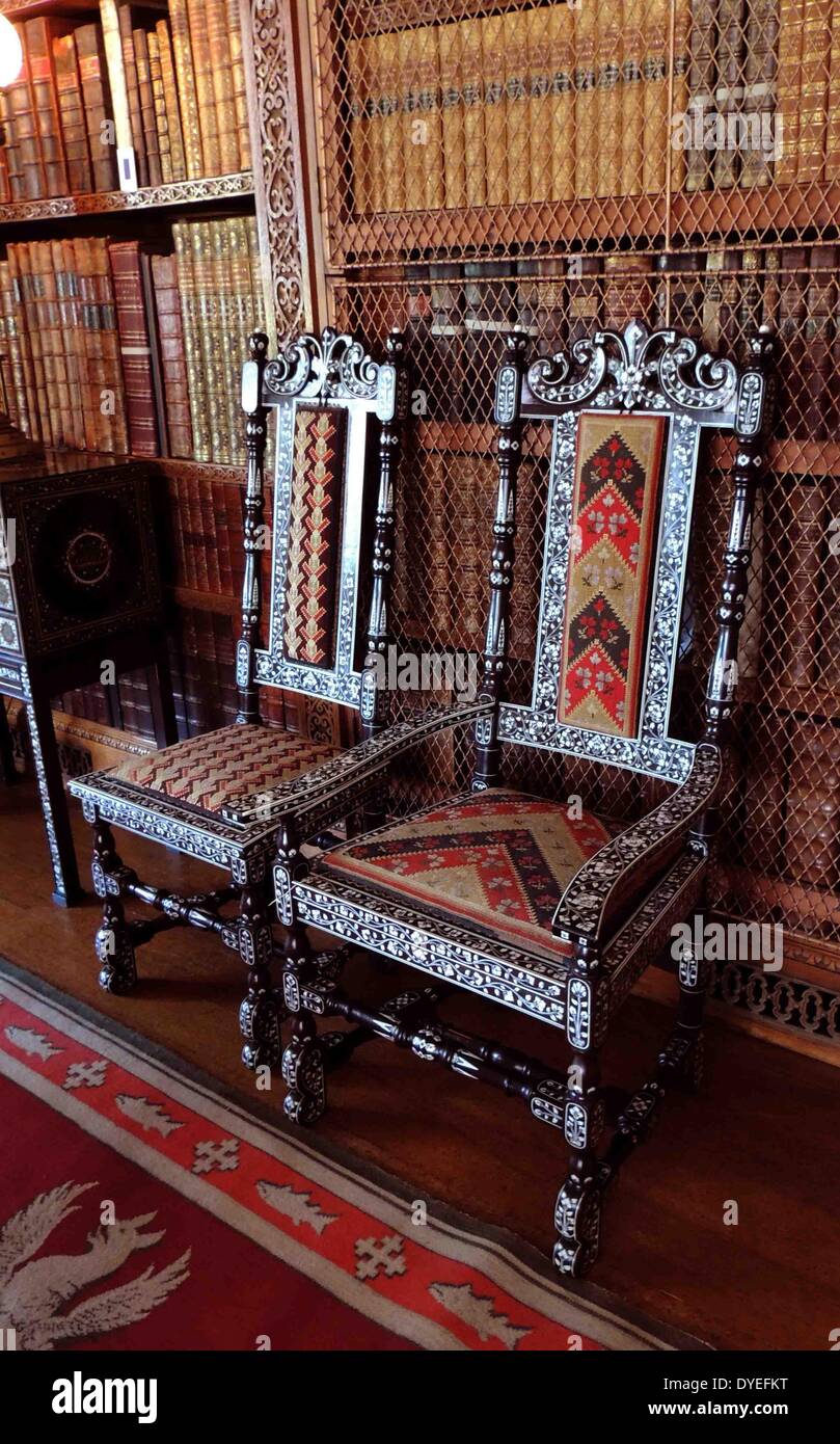 17th Century East Indian Chairs. Made from ebony inlaid with ivory with ...