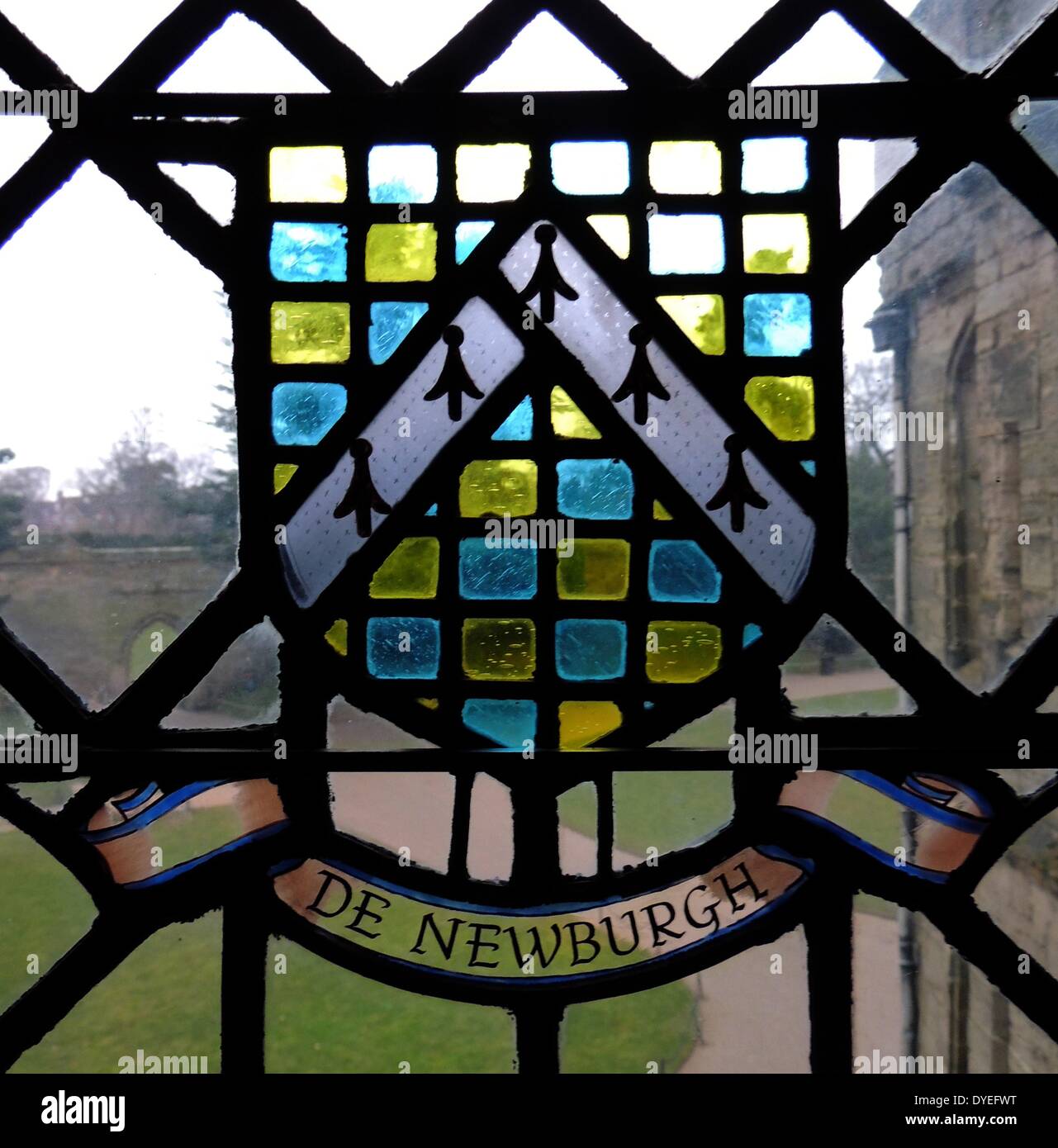 Stained glass window colour design coat of arms warwick hi-res stock ...