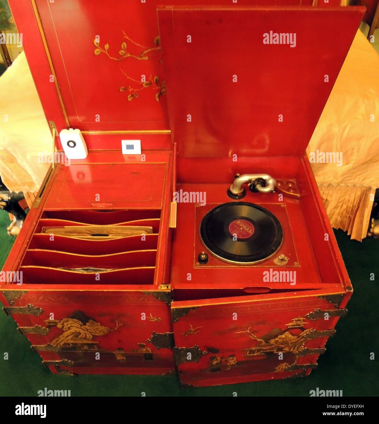 Chinese style lacquered red record player 2013 circa 1927 hi-res stock ...