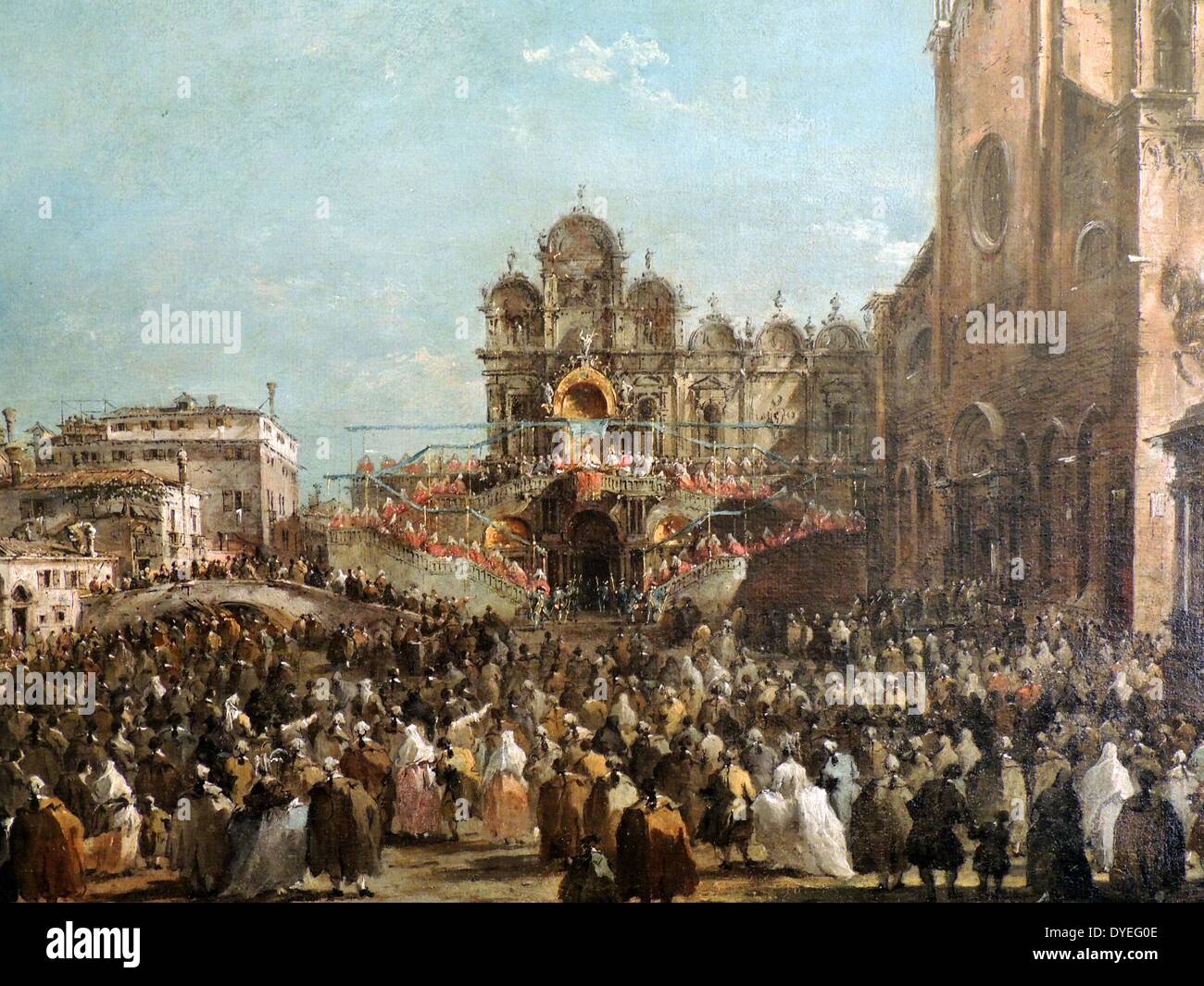 Pope Pius VI blessing the People of Venice by Francesco Guardi 1782 A.D ...