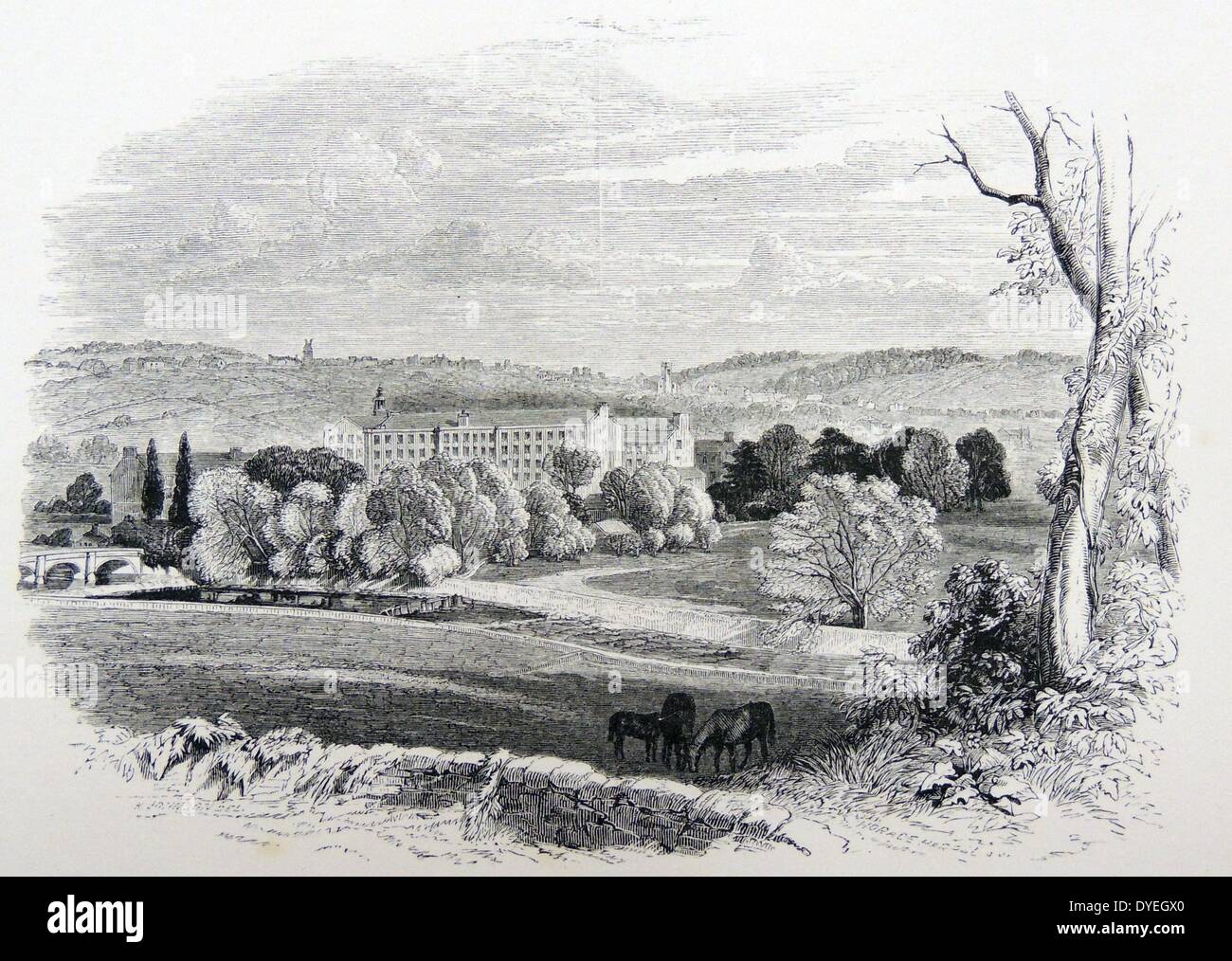 Strutt's cotton mills at Belper, Derbyshire, England. Jedediah Strutt ...