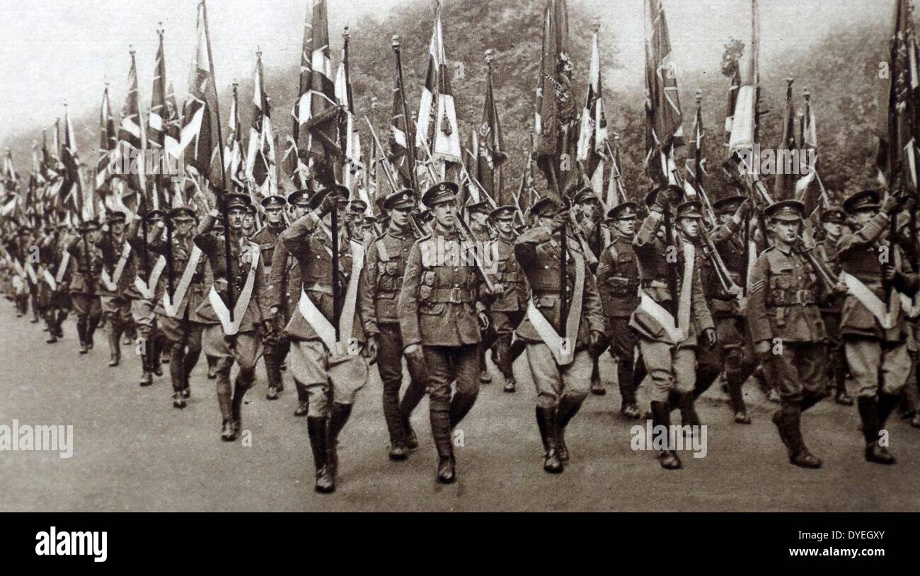 Victory parade London July 1919. soldiers who took part in World War I ...