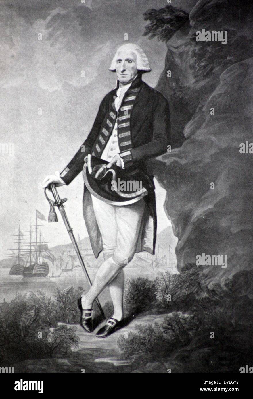 Admiral Lord Hood, 1724-1816. This portrait was painted and engraved ...