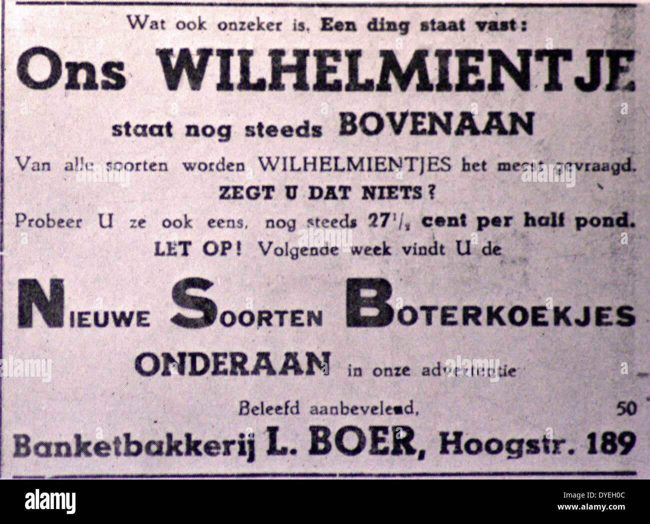 World War II - advert for a shopkeeper in a Dutch newspaper of 1940 ...