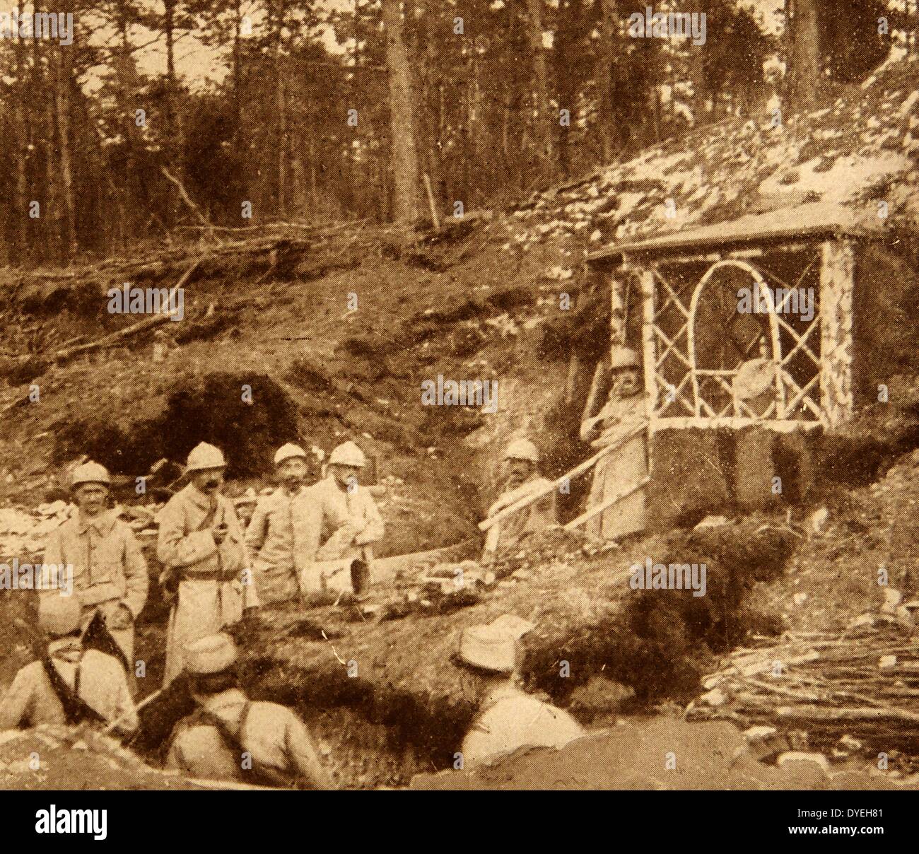 World War 1 - A dugout for German officers 1915 Stock Photo - Alamy