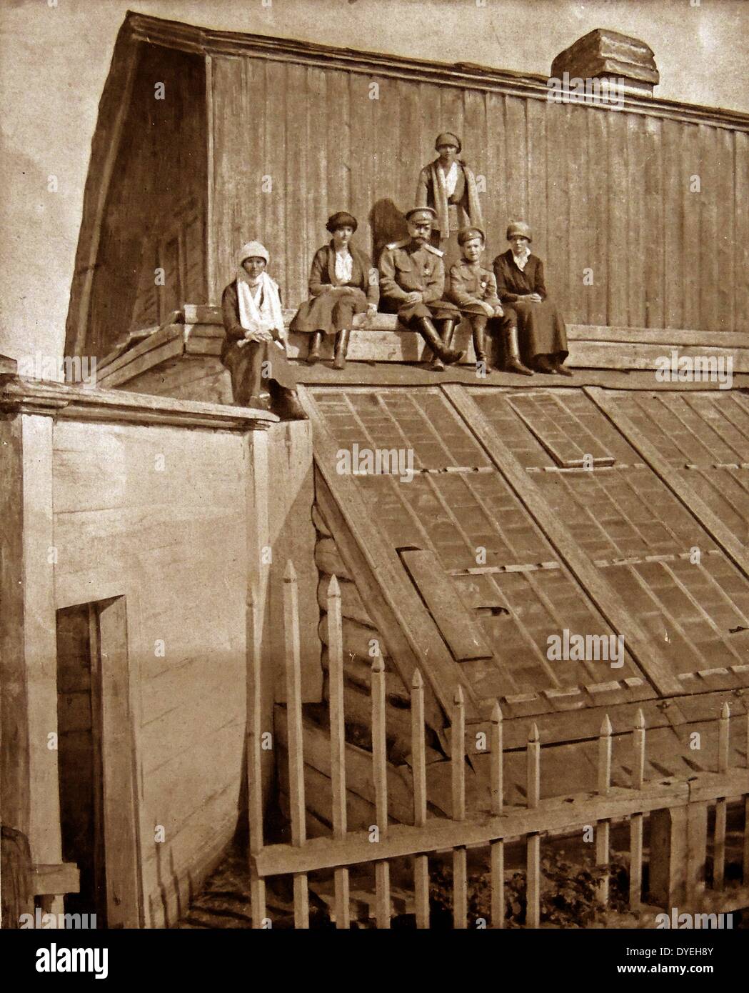 World War 1 - The Tsar and his children on the roof of a greenhouse in ...
