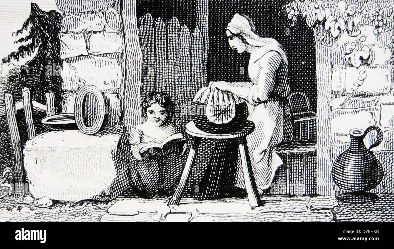 Machine for making bobbin net - Nottingham, England. Engraving, London ...