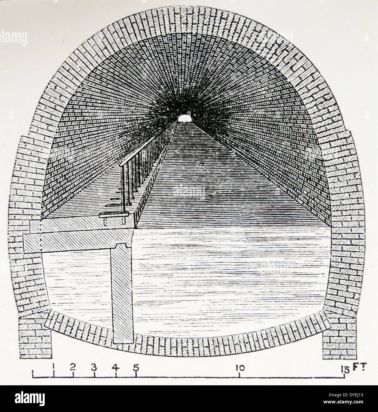 Cross-section of Telford's part of the Harecastle Tunnel on the Grand ...