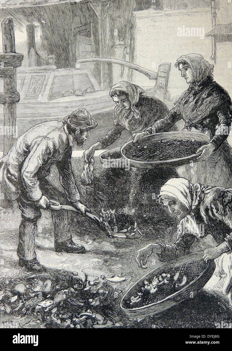 Men women sorting refuse in paddington green dust yard hi-res stock ...