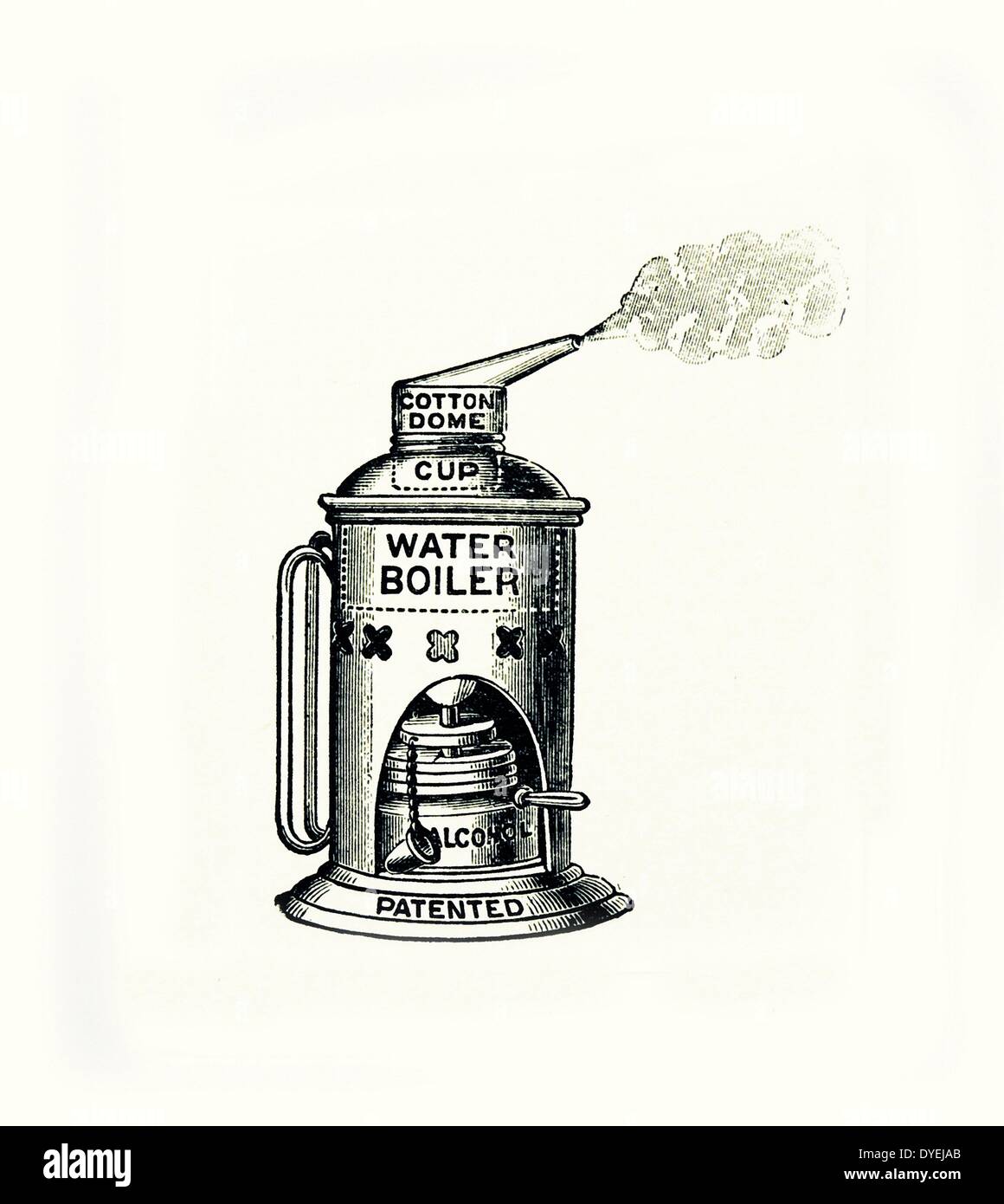 Portable Bronchitis Kettle: Lamp boiled water and the steam passed ...