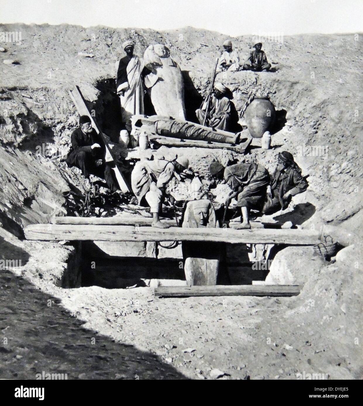 Egypt excavation archeology france arab french workmen dig hi-res stock ...