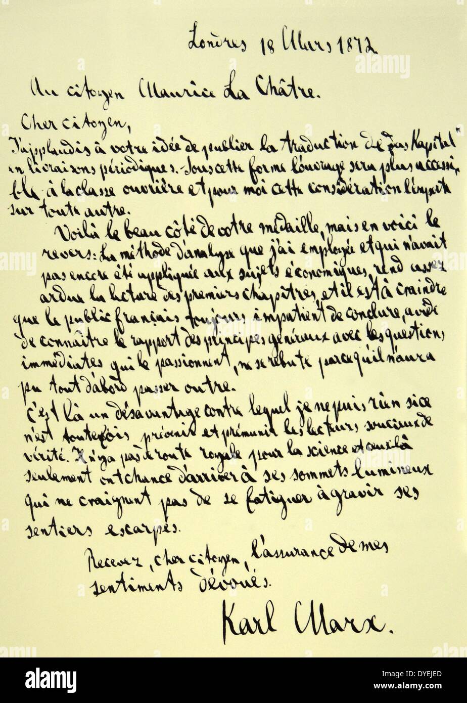 The letter by karl marx hi-res stock photography and images - Alamy