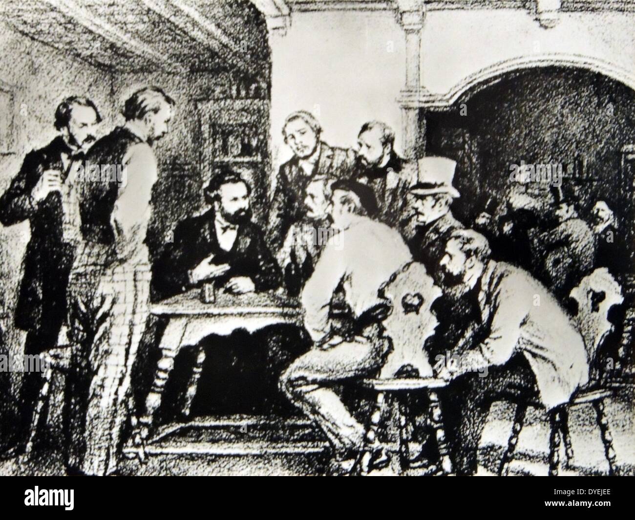 Autumn 1844 meeting in Paris addressed by Karl Marx and Freidrich ...