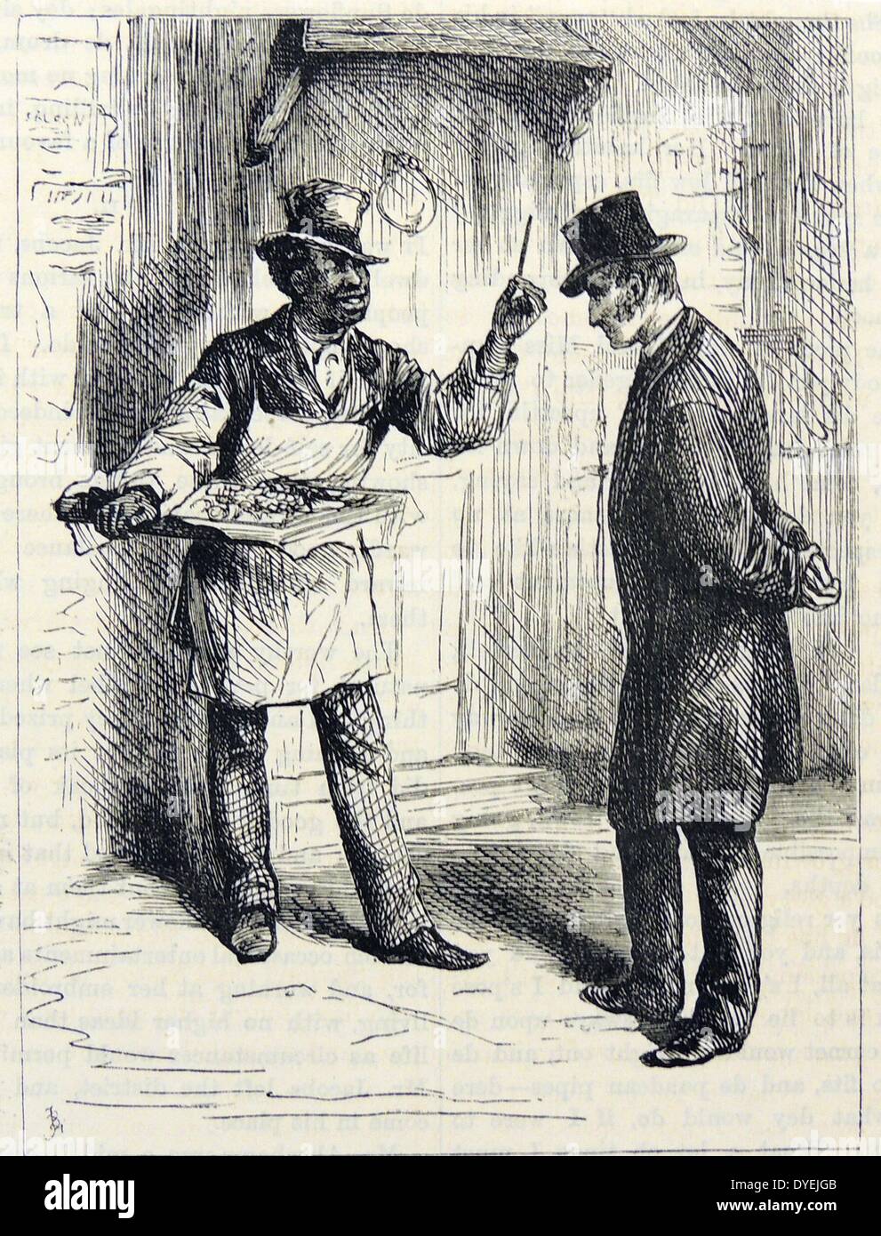 Street vendor of cough sweets and a 'Sneezing stick'' which was ...