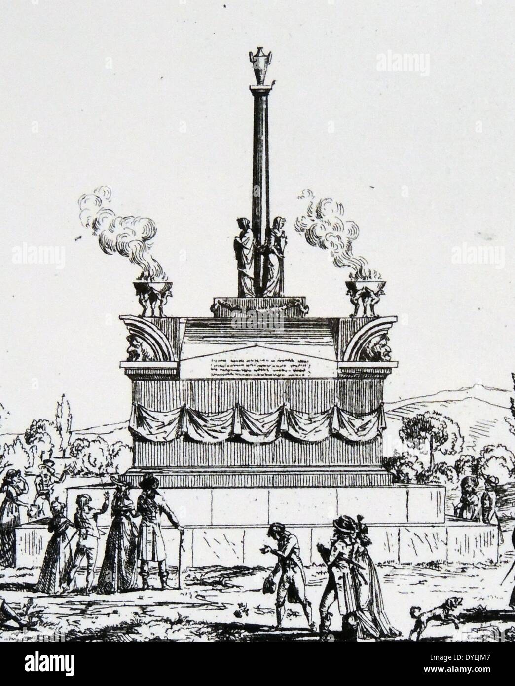 monument eleve aux maines des victimes imoles a lyon 1793. The revolt ...