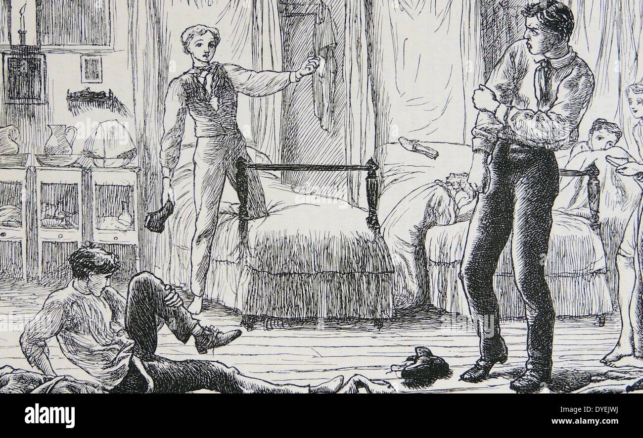 Arthur's first night at Rugby: Tom defending him from the bully who has ...