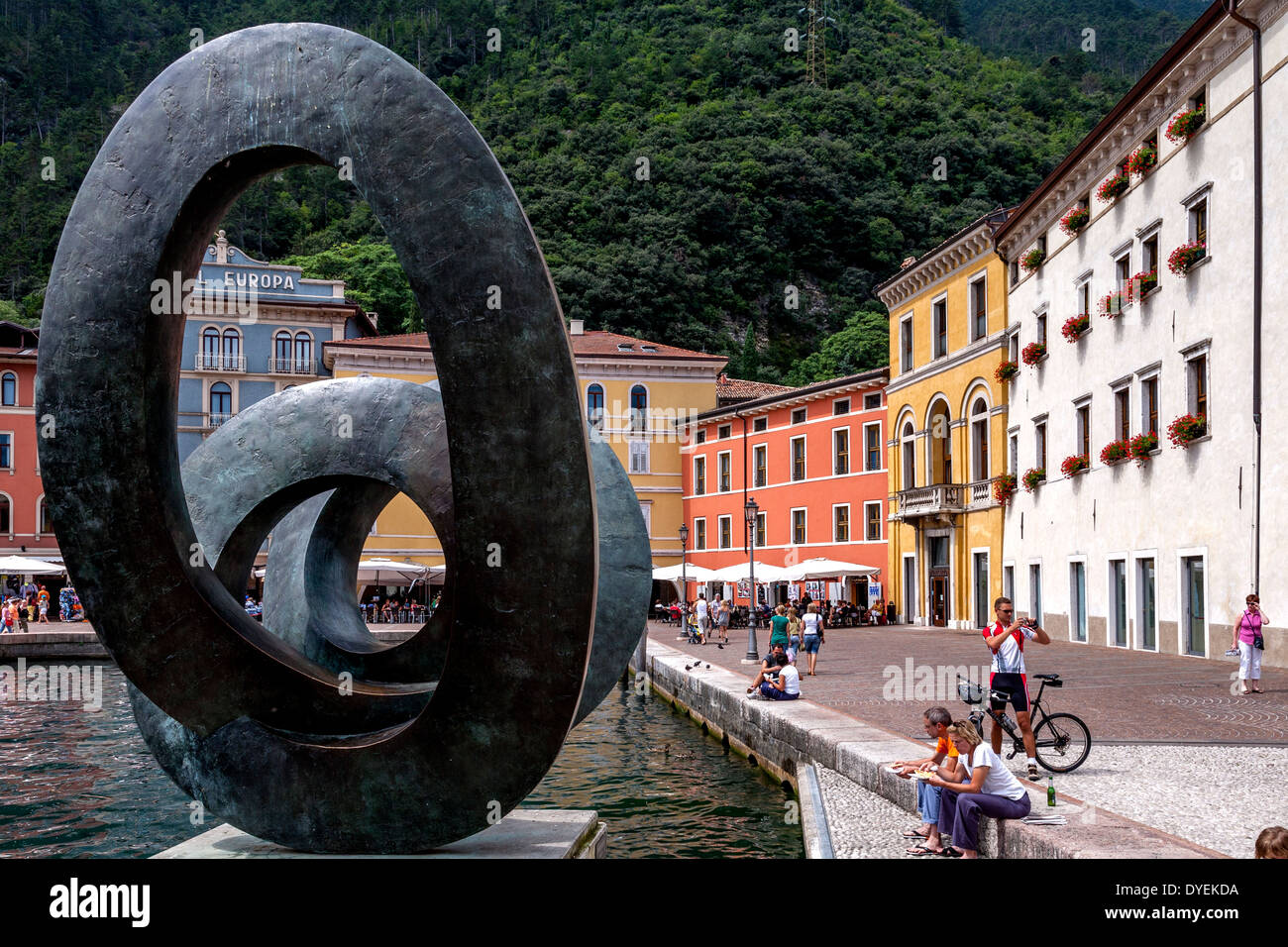 Waterfront Sculpture, Riva del Garda, Lake Garda, Italy Stock Photo - Alamy