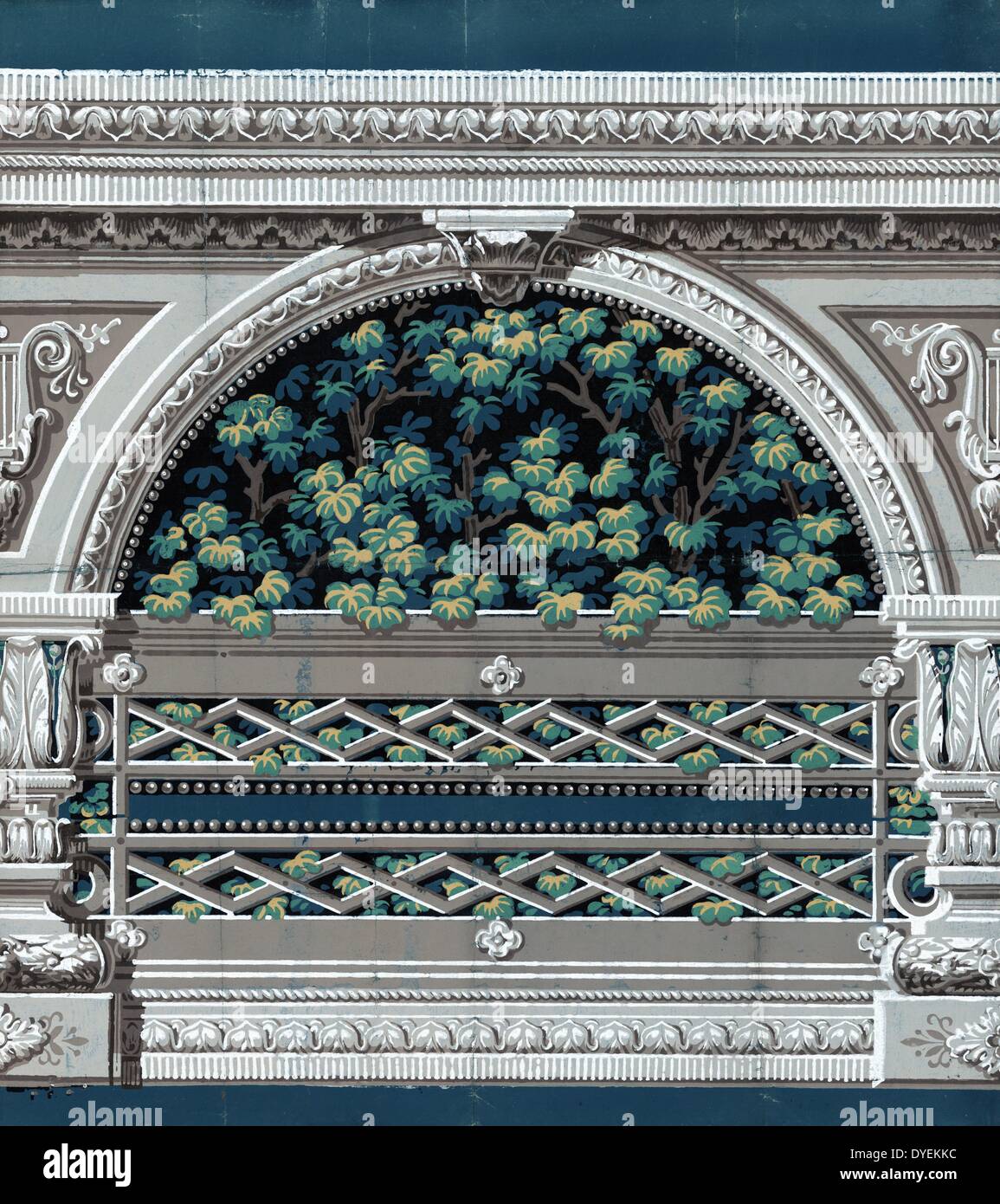 Paper hanging no. 1 designed by Thomas Hurley, 1816. Wallpaper design ...